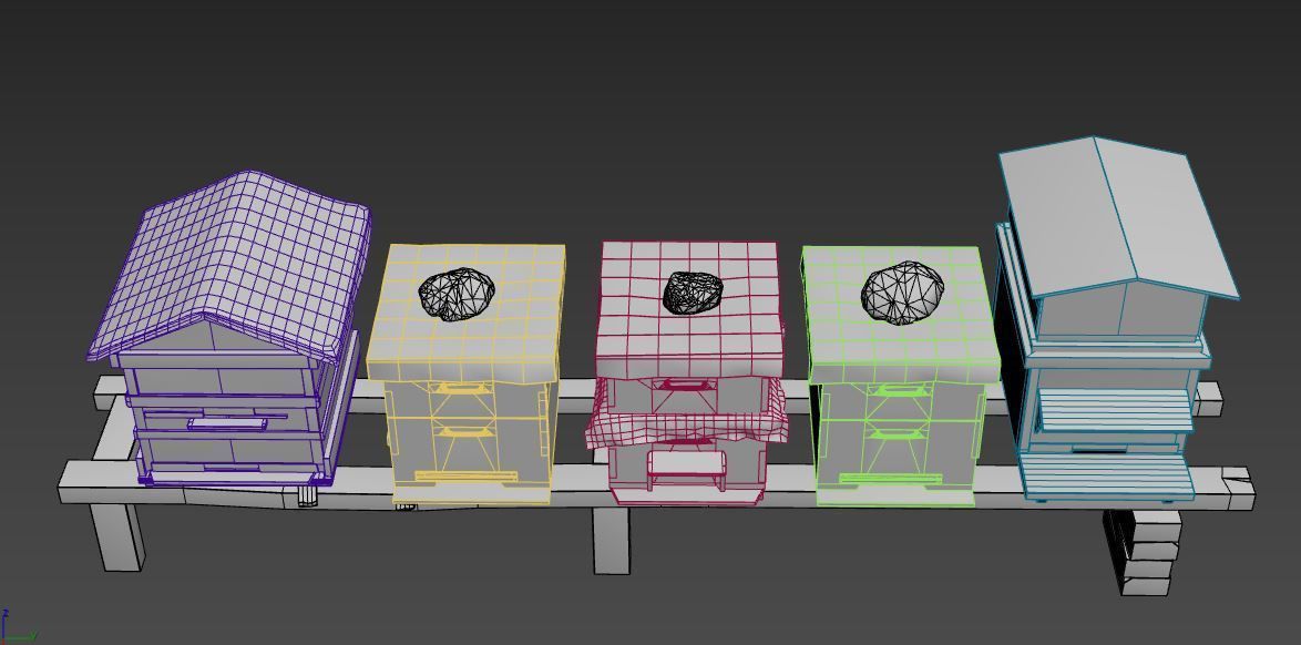 Old Bee Hives 3D model | CGTrader