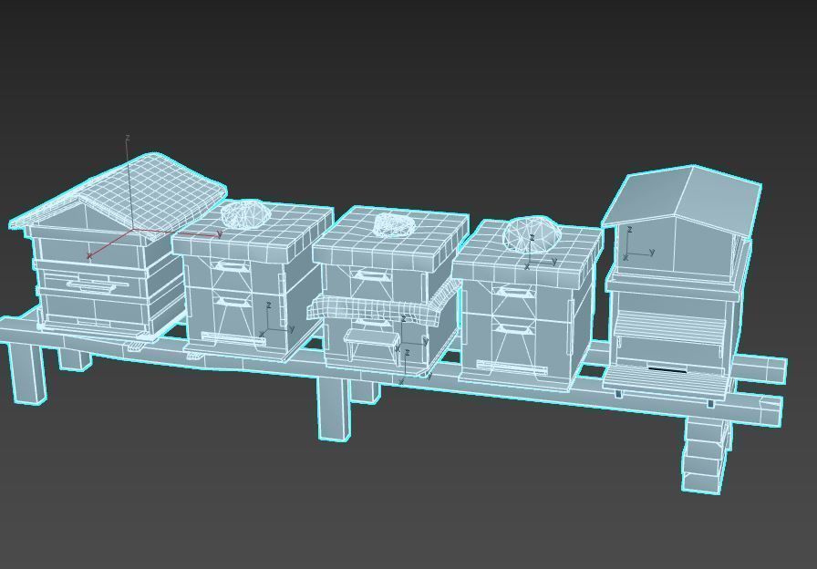 Old Bee Hives 3D model | CGTrader