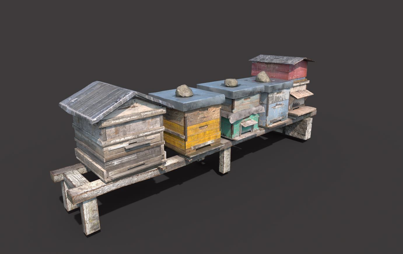 Old Bee Hives 3D model | CGTrader