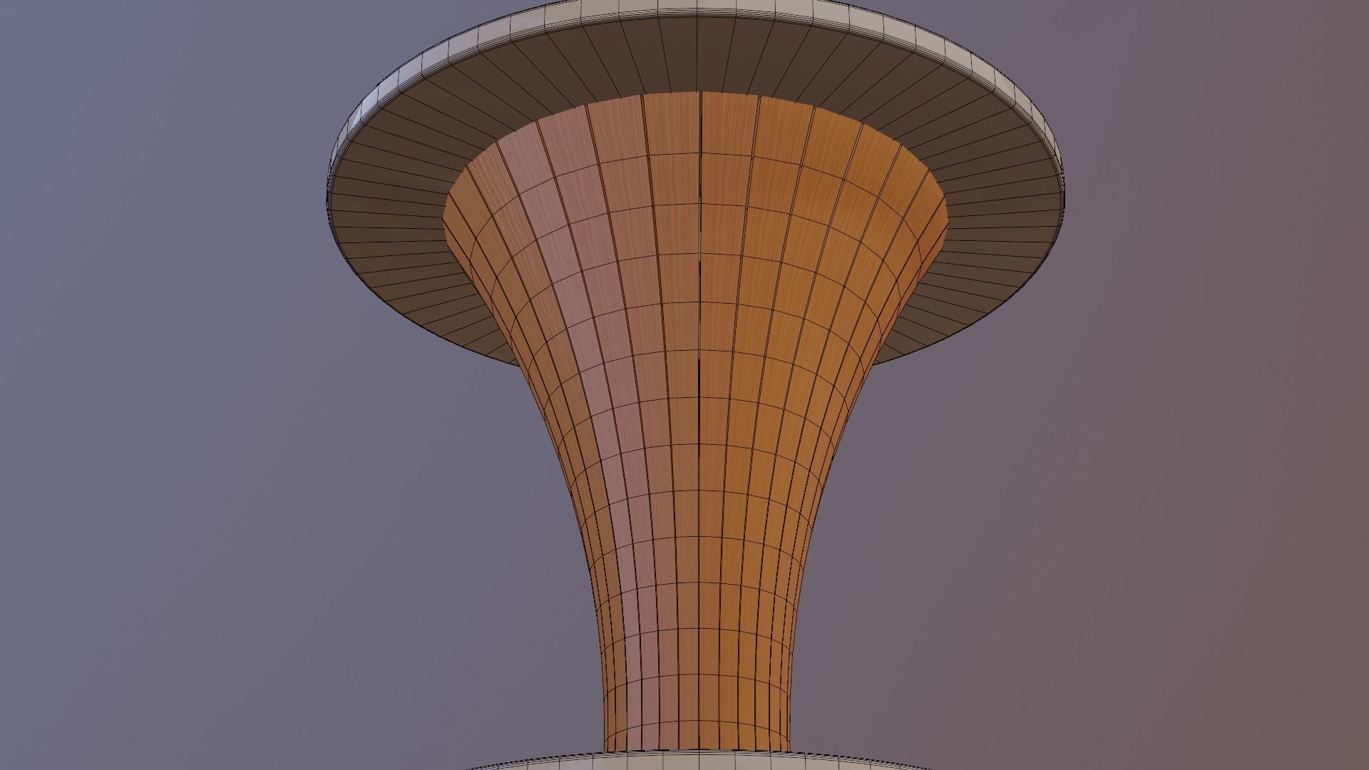 Mid-century Modern Round Table with Funnel Shaped Pole free 3D model ...