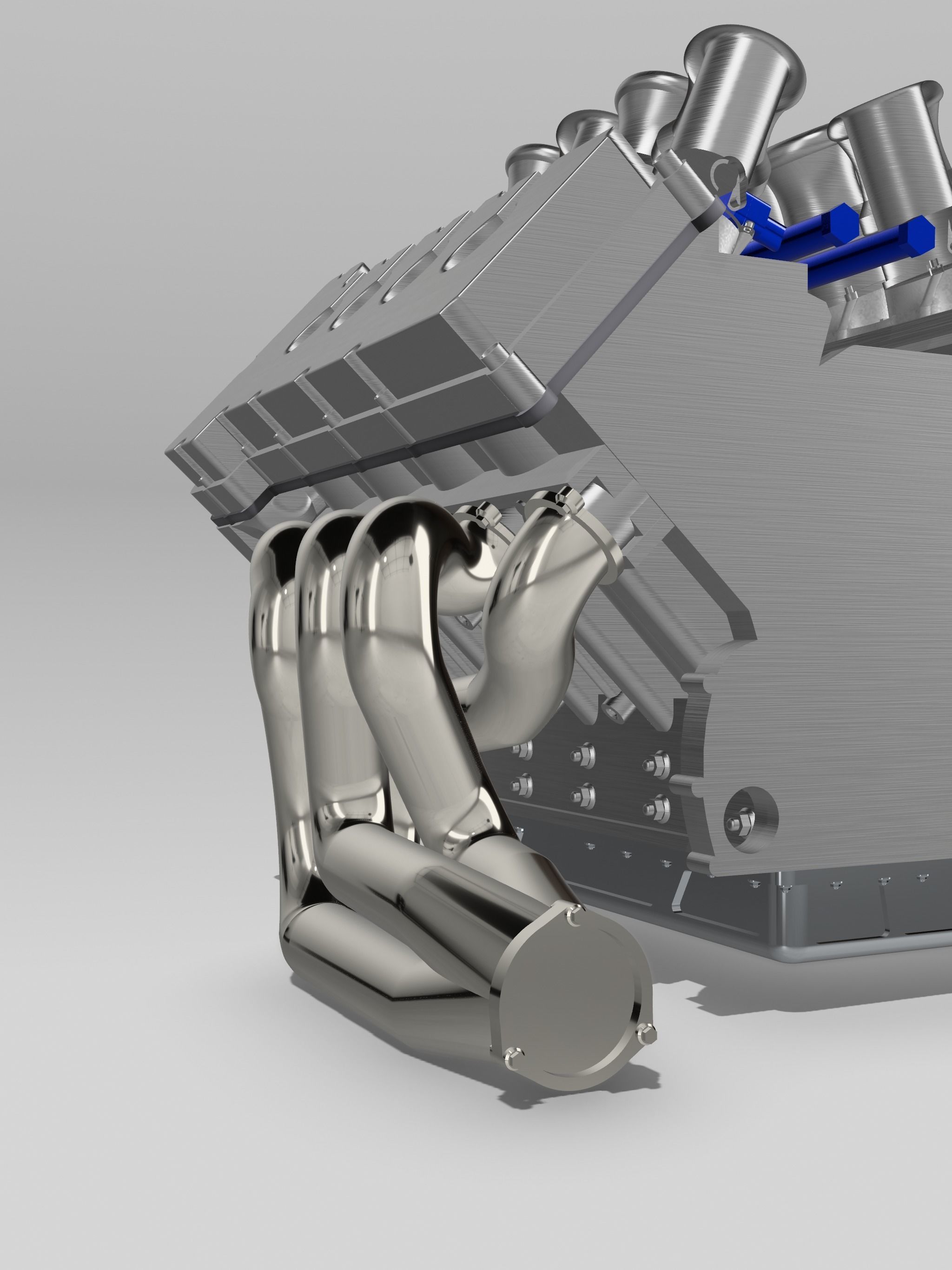 Billet Coyote Engine with 8 throttle ITBs intake 3D model 3D printable ...