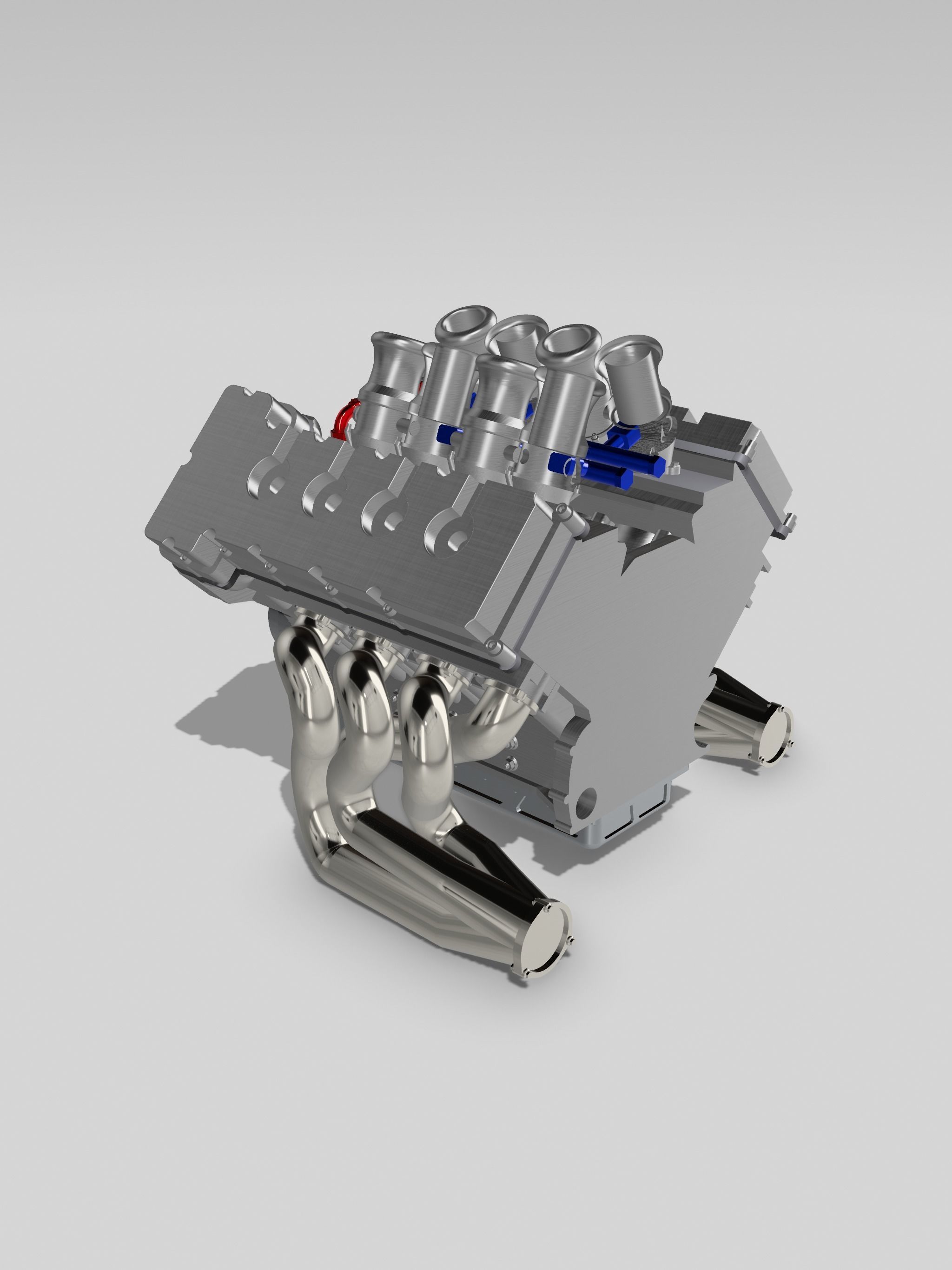 Billet Coyote Engine with 8 throttle ITBs intake 3D model 3D printable ...