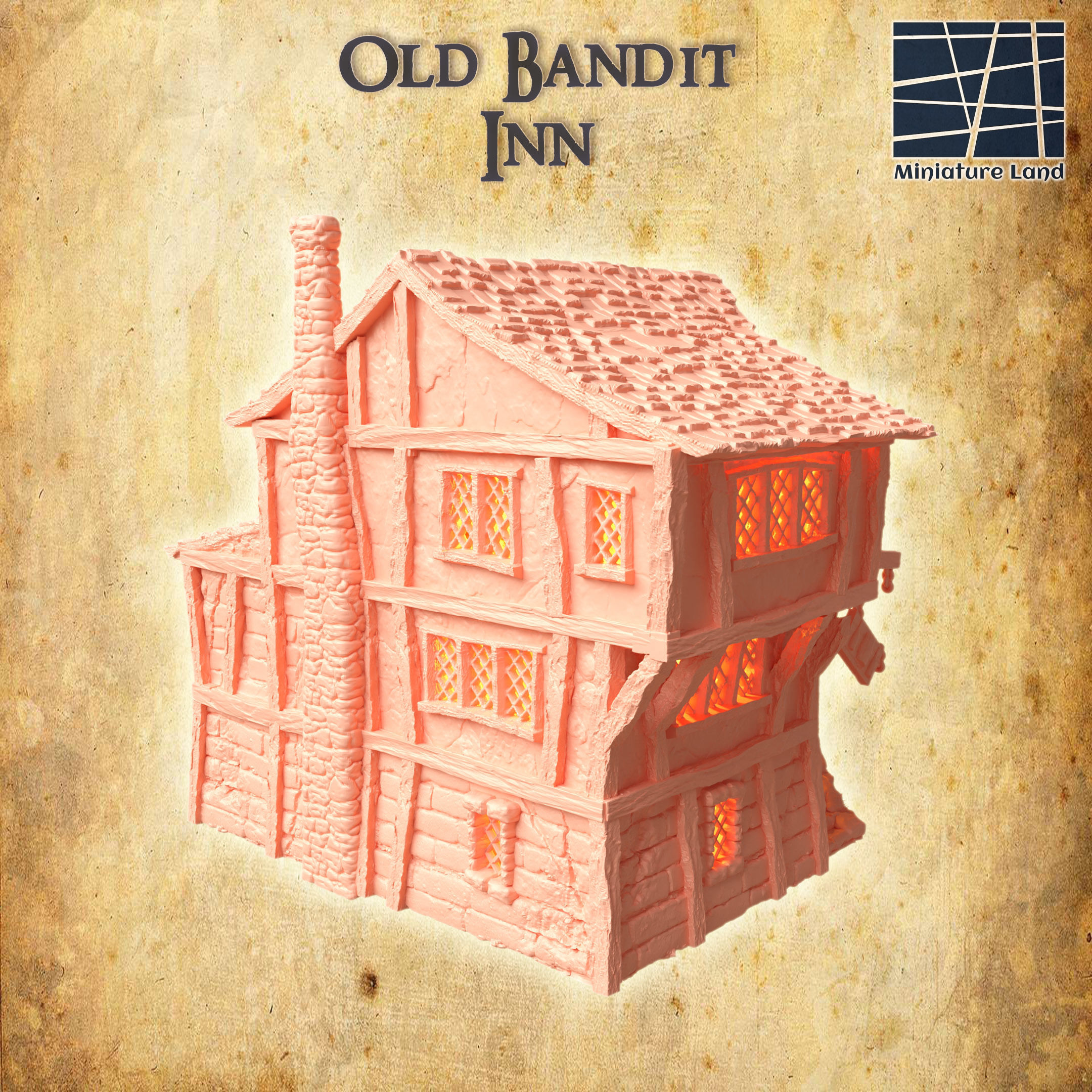 Old Bandit Inn Tabletop Terrain 28 MM 3D model 3D printable | CGTrader