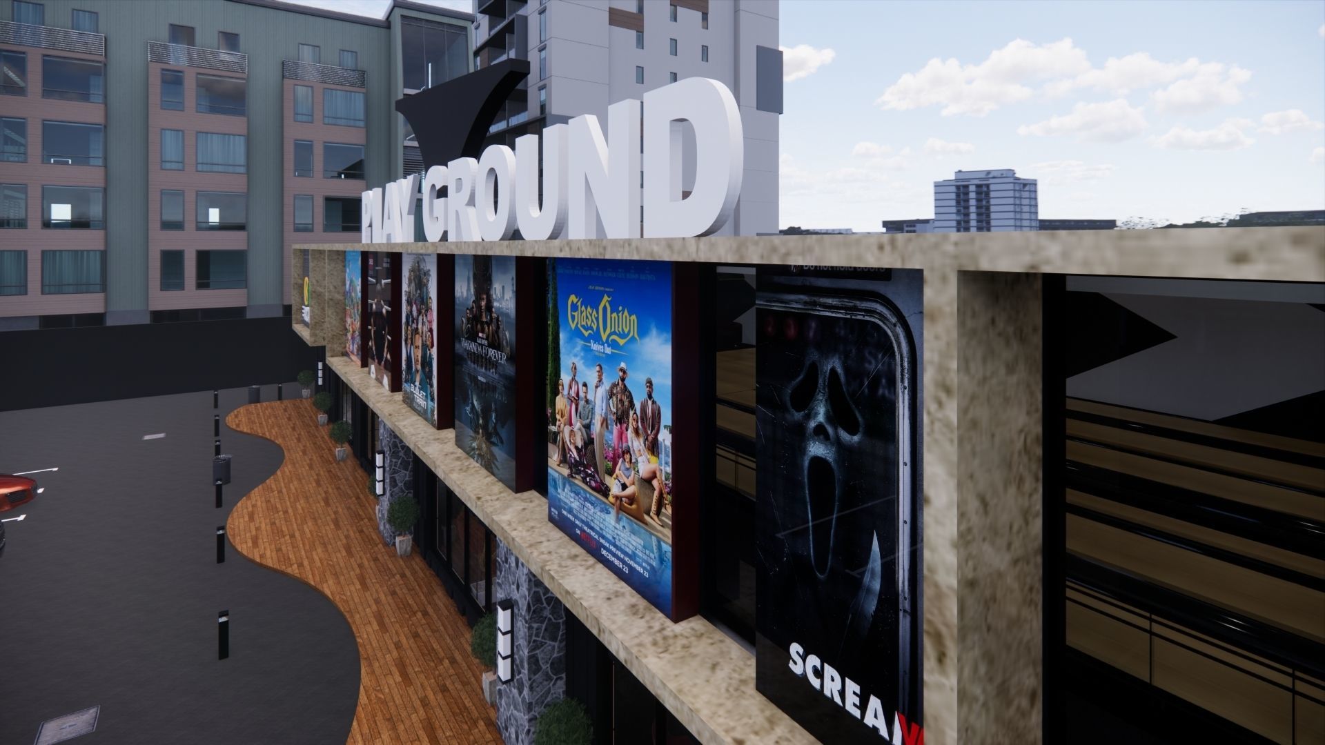 3D model CINEMA ARCADE AND BOWLING ALLEY DESIGN VR / AR / low-poly ...