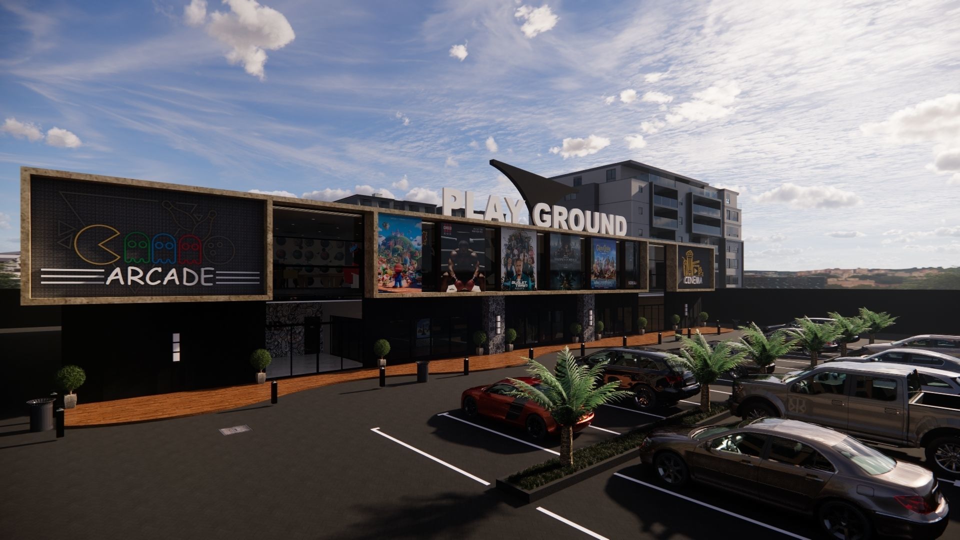 3D model CINEMA ARCADE AND BOWLING ALLEY DESIGN VR / AR / low-poly ...