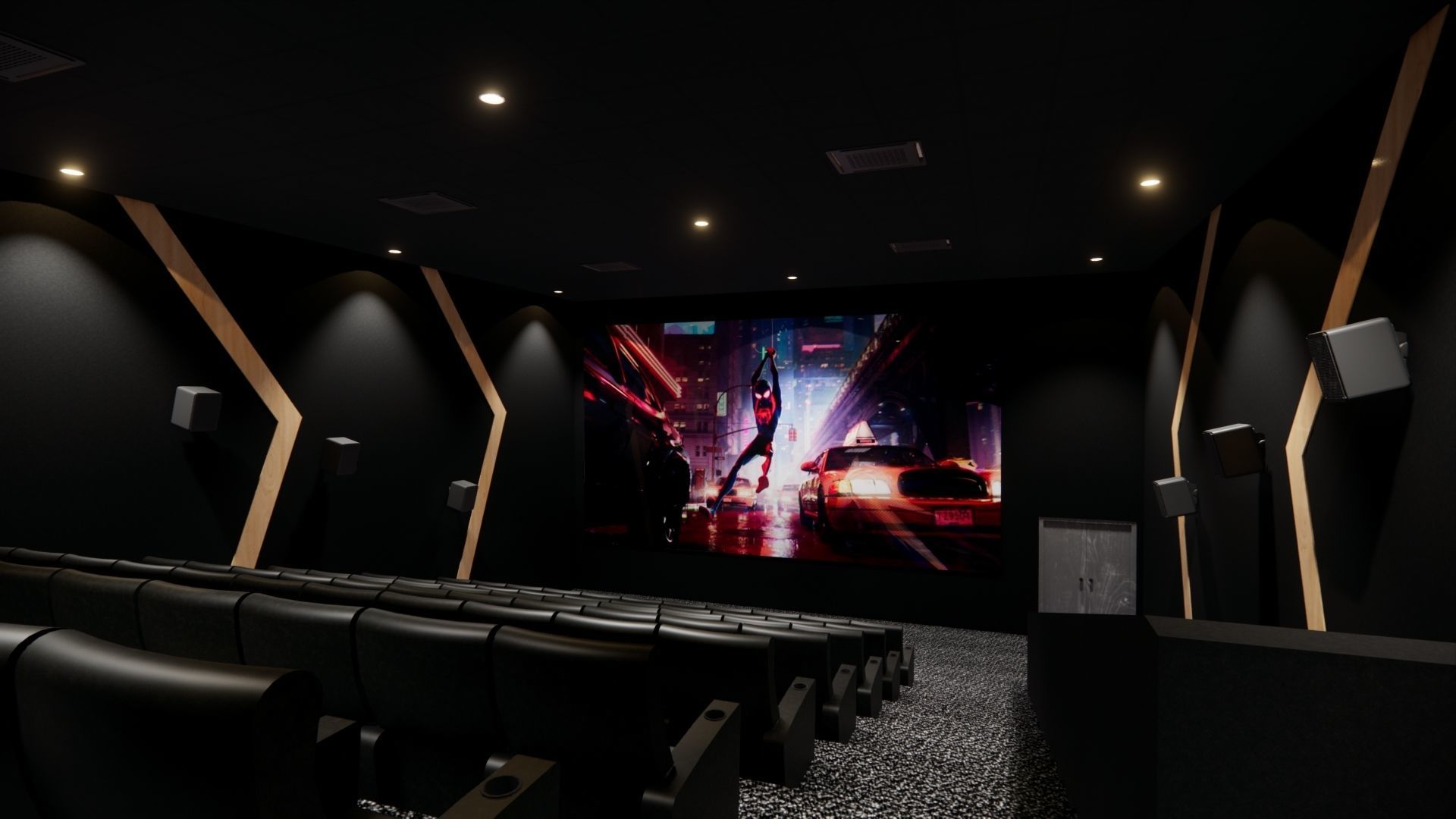 3D model CINEMA ARCADE AND BOWLING ALLEY DESIGN VR / AR / low-poly ...