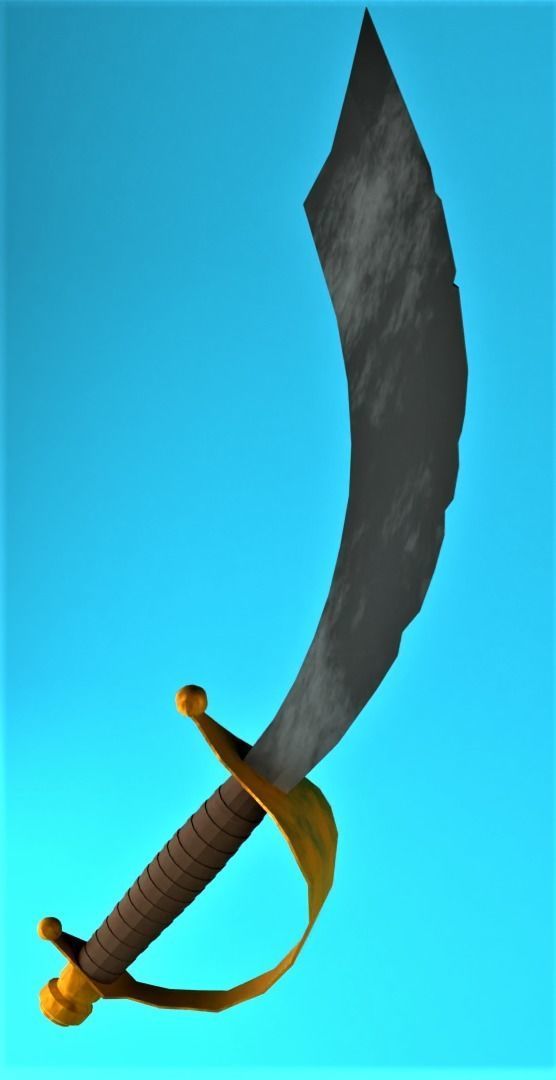 3D model Low Poly Pirate Sword GAME READY CUTLASS VR / AR / low-poly ...