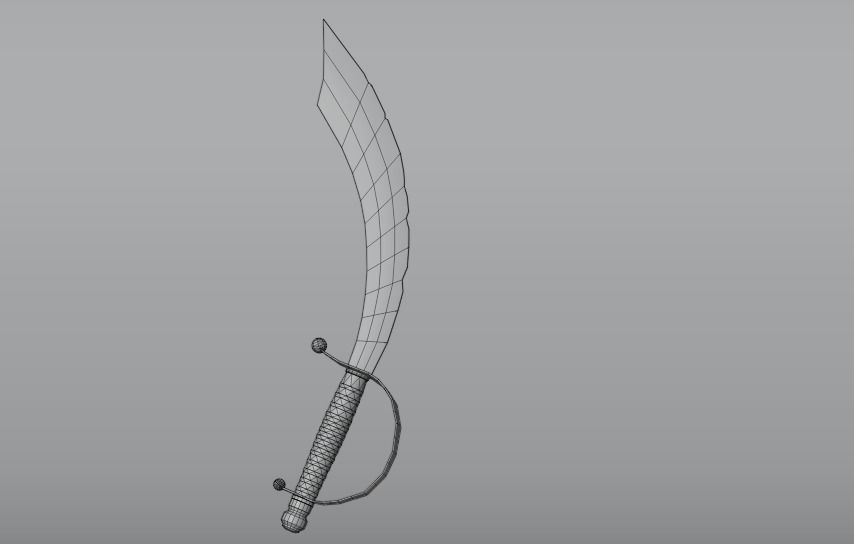 3D model Low Poly Pirate Sword GAME READY CUTLASS VR / AR / low-poly ...