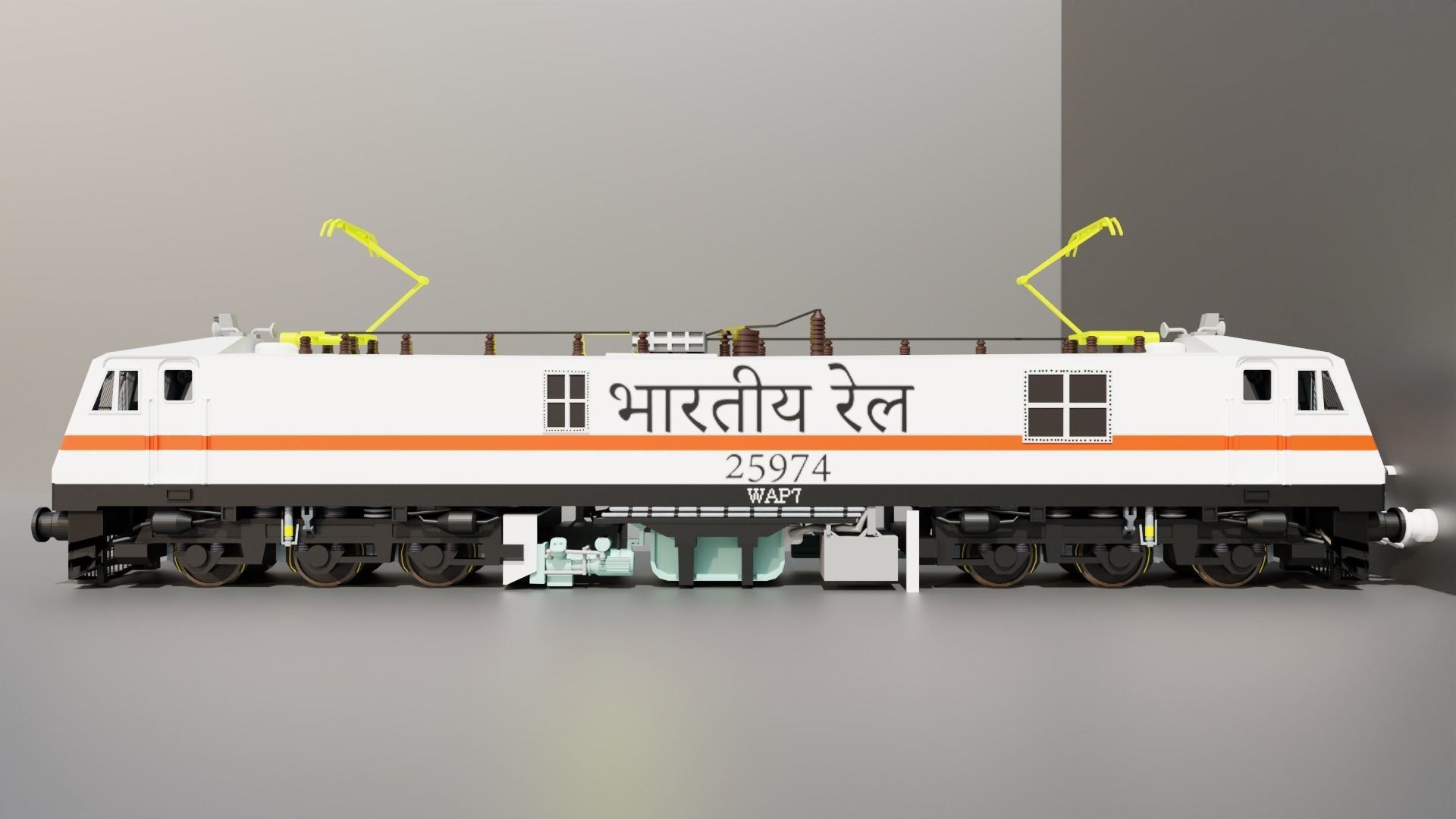 3D model Indian Railways Engine WAP 7 VR / AR / low-poly | CGTrader