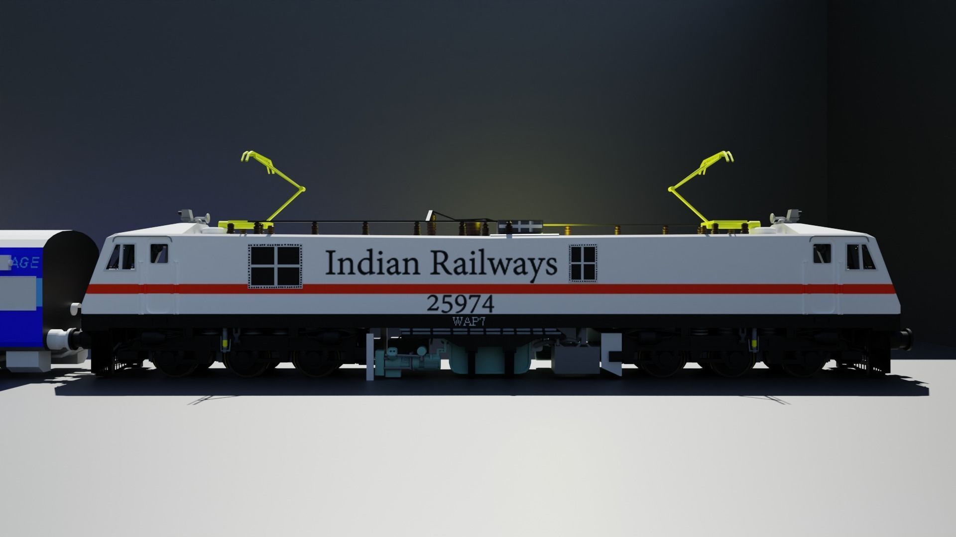 3D model Indian Railways Engine WAP 7 VR / AR / low-poly | CGTrader