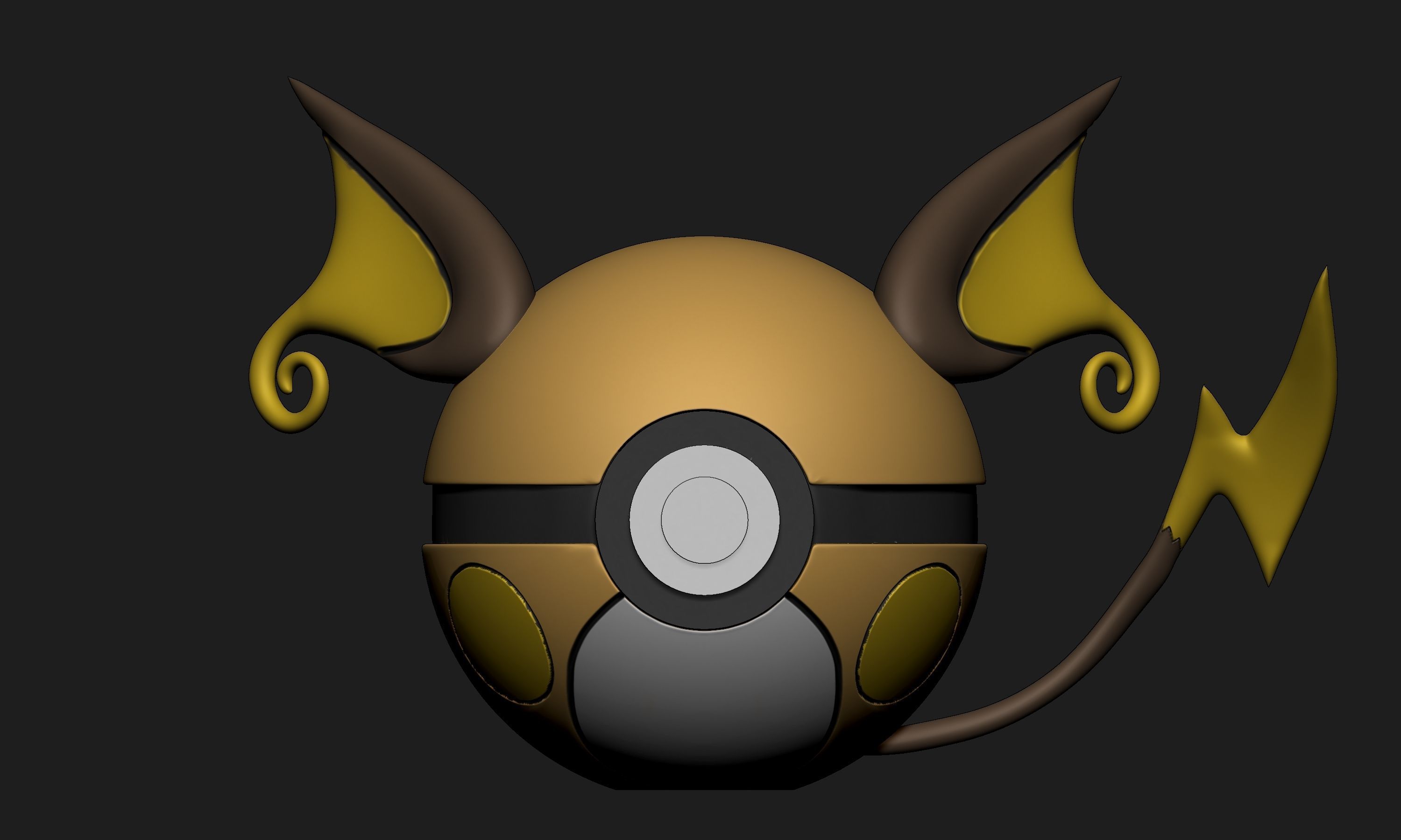Pokemon Raichu Pokeball 3D model 3D printable | CGTrader