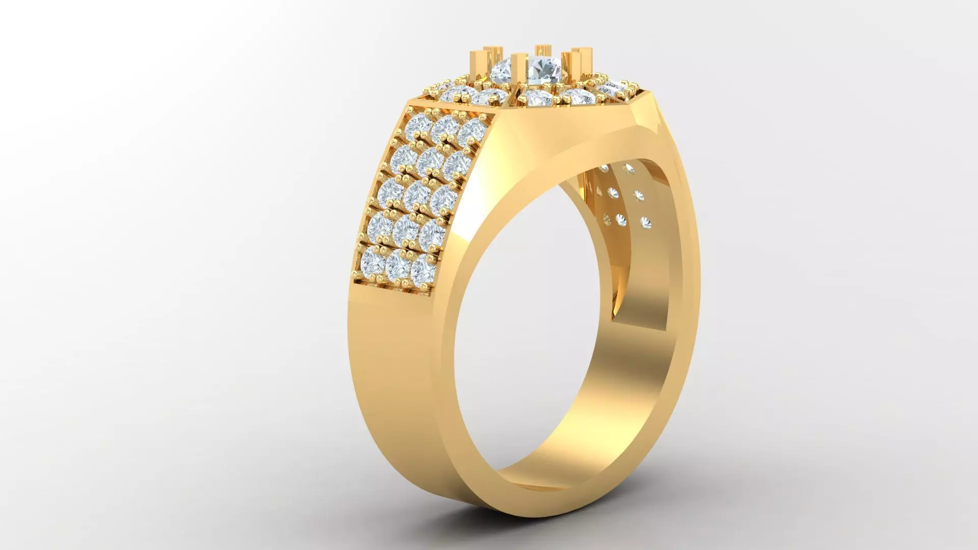 Diamond Man Ring Cad MR 59 3D model 3D printable | CGTrader