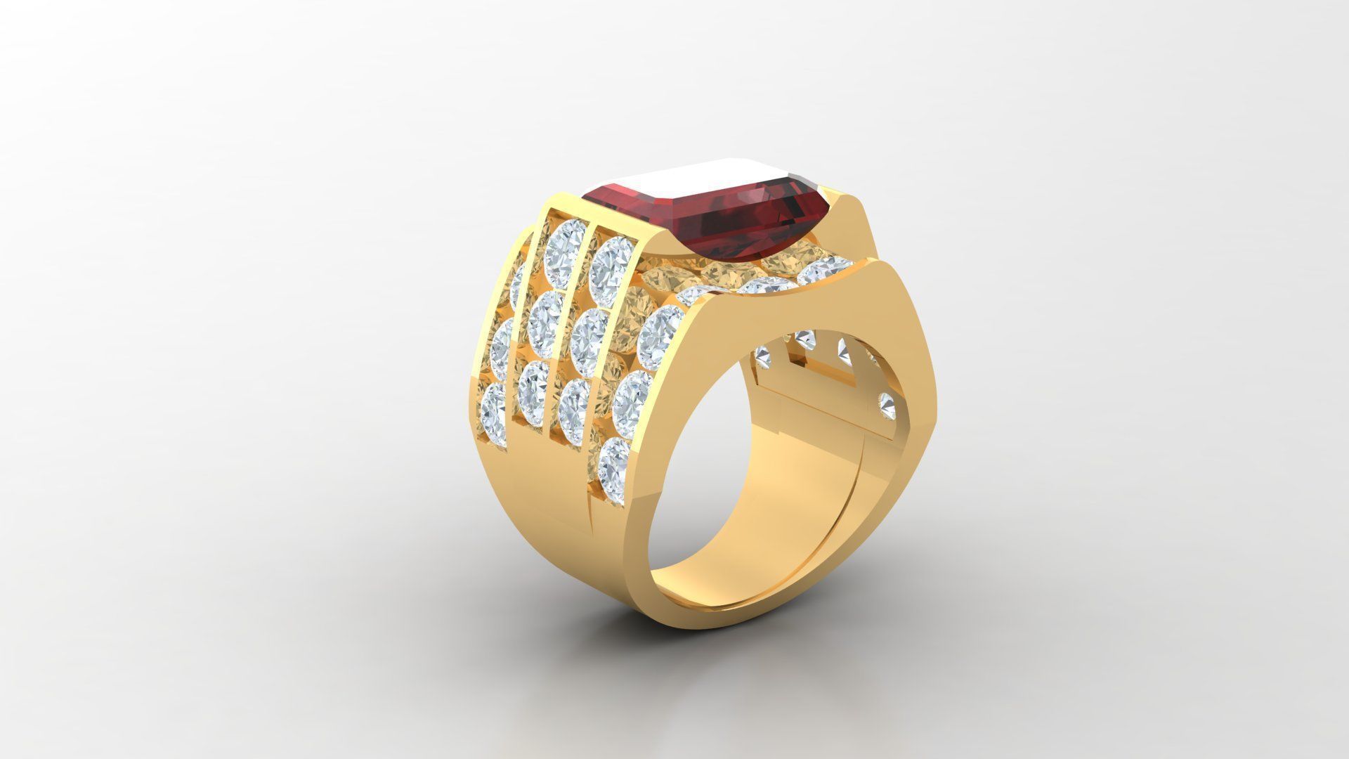 Diamond Man Ring Cad MR 44 3D model 3D printable | CGTrader