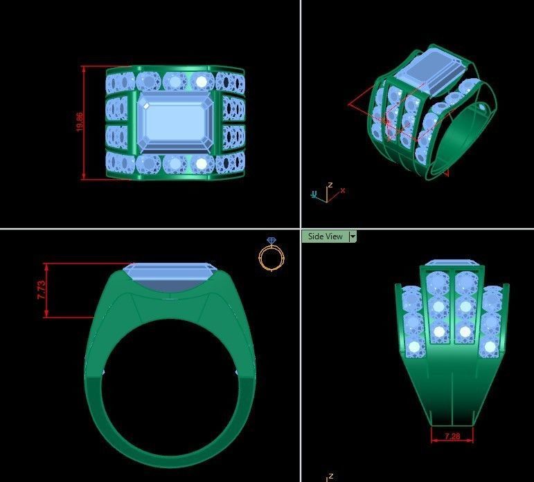 Diamond Man Ring Cad MR 44 3D model 3D printable | CGTrader