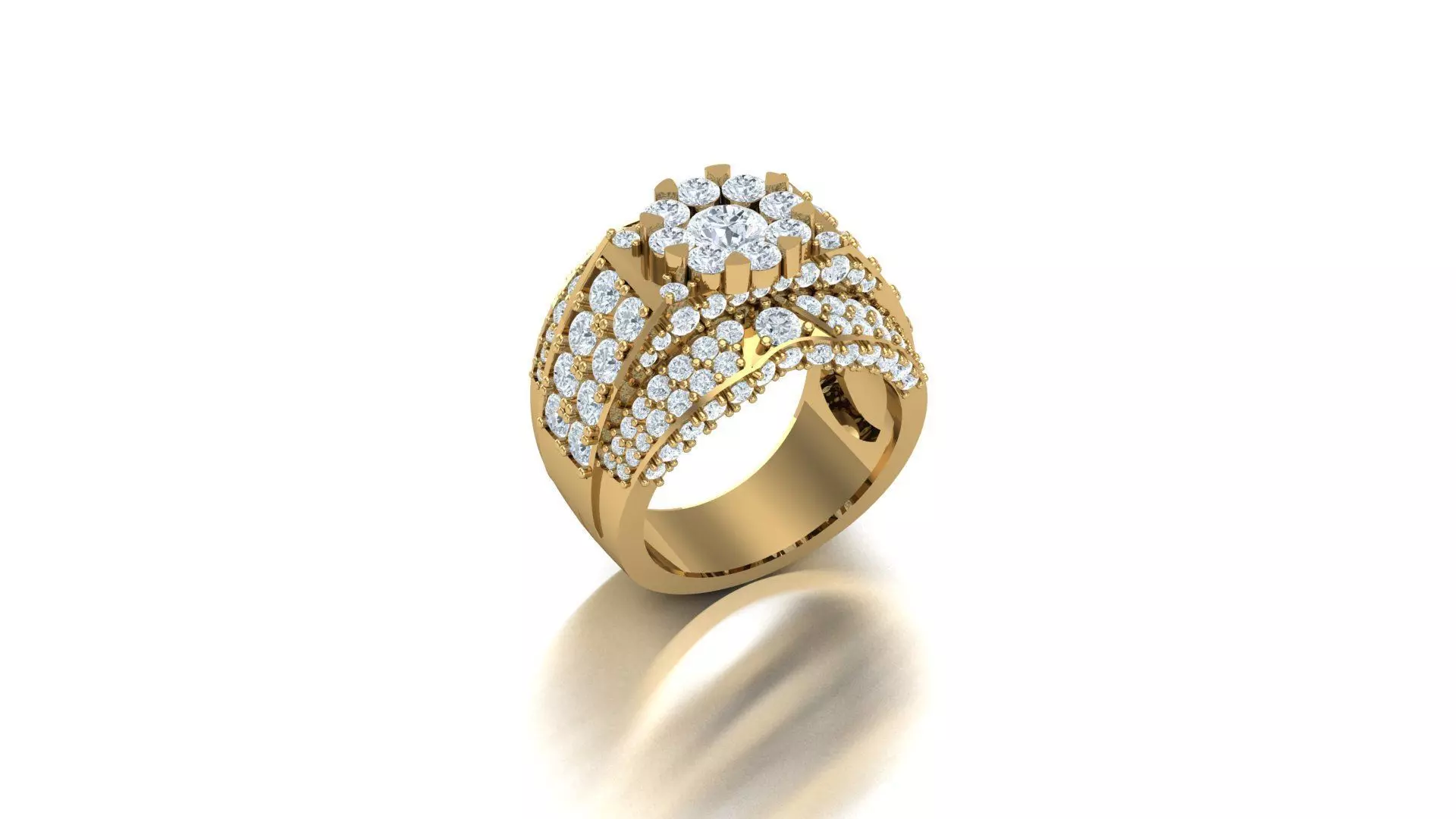 Diamond Man Ring Cad MR 353 3D model 3D printable | CGTrader