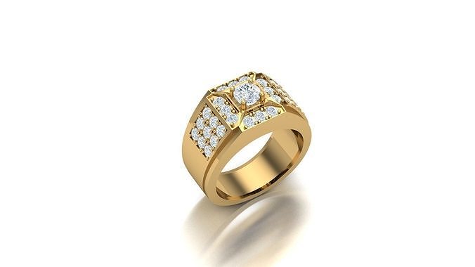 Diamond Man Ring Cad MR 349 3D model 3D printable | CGTrader