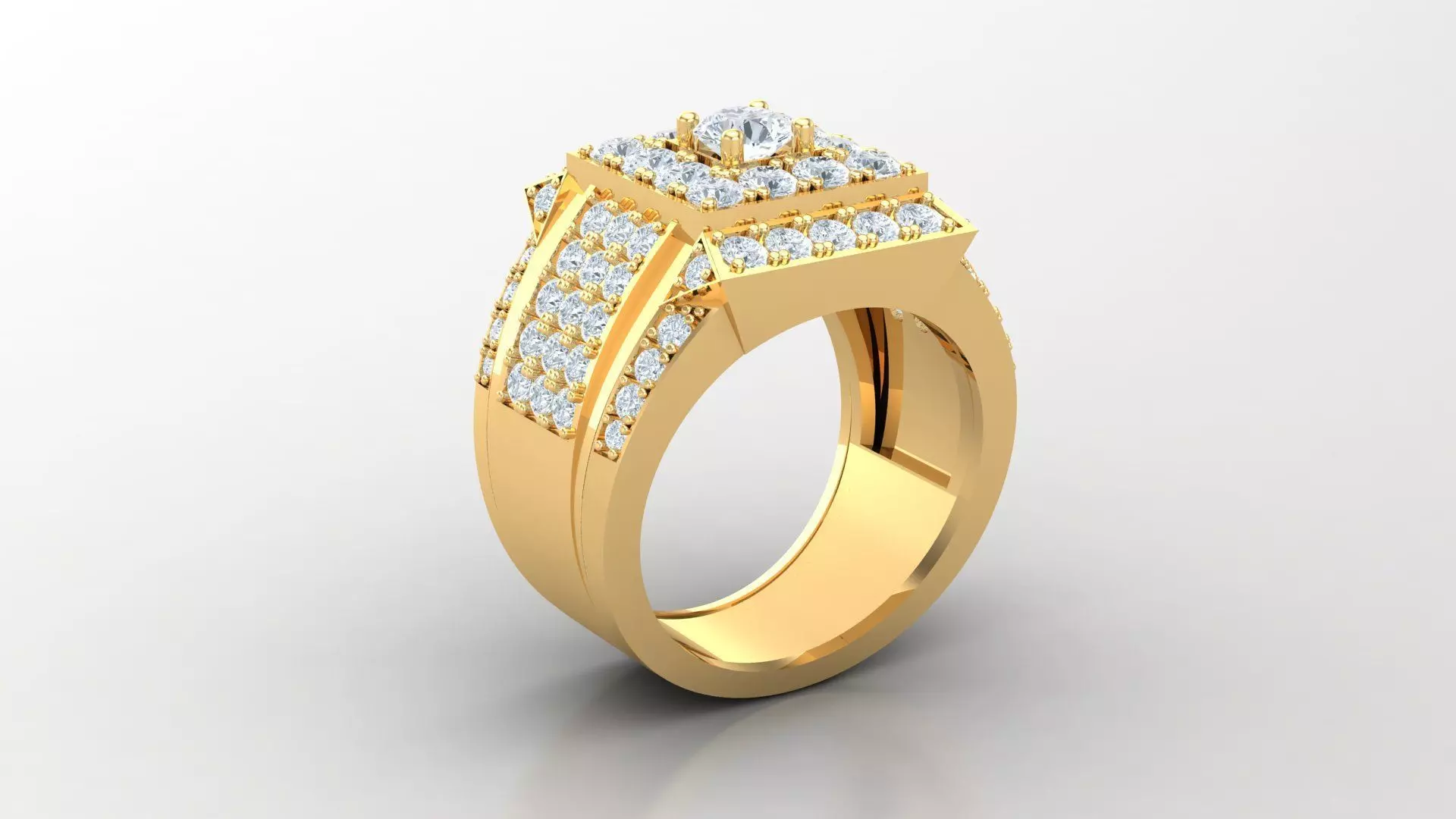 Diamond Man Ring Cad MR 332 3D model 3D printable | CGTrader