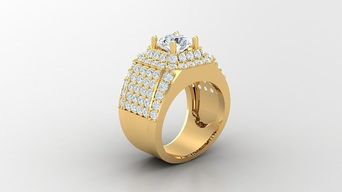 Diamond Man Ring Cad MR 320 3D model 3D printable | CGTrader