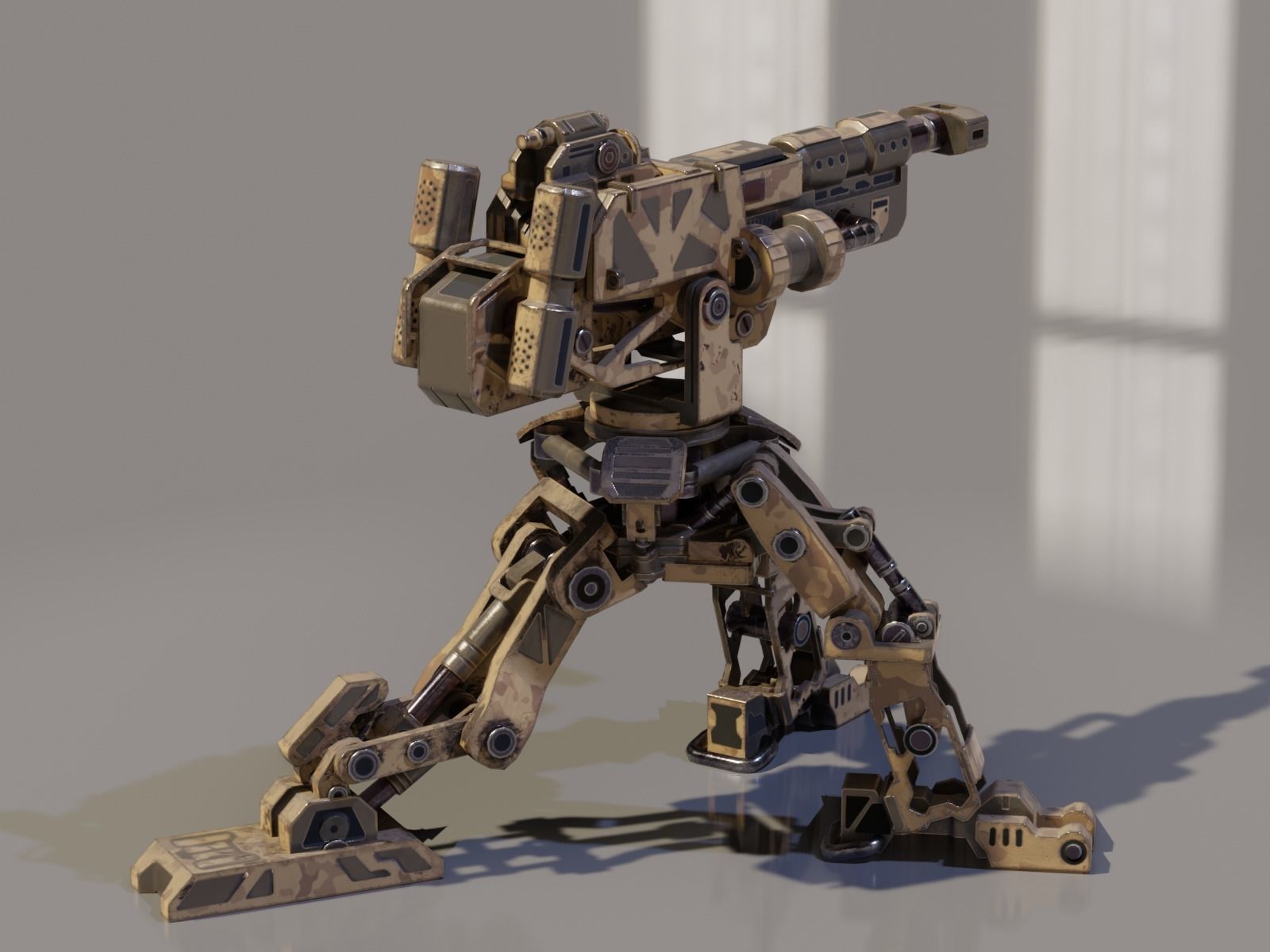 3D model Game ready sentry gun turret Unreal Engine Unity VR / AR / low ...