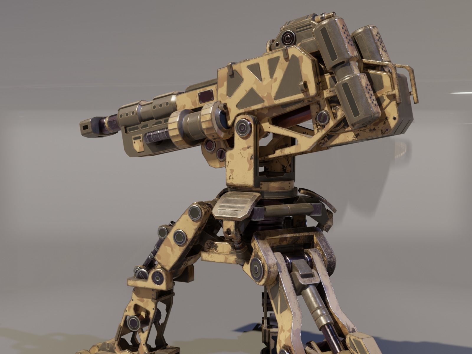 3D model Game ready sentry gun turret Unreal Engine Unity VR / AR / low ...