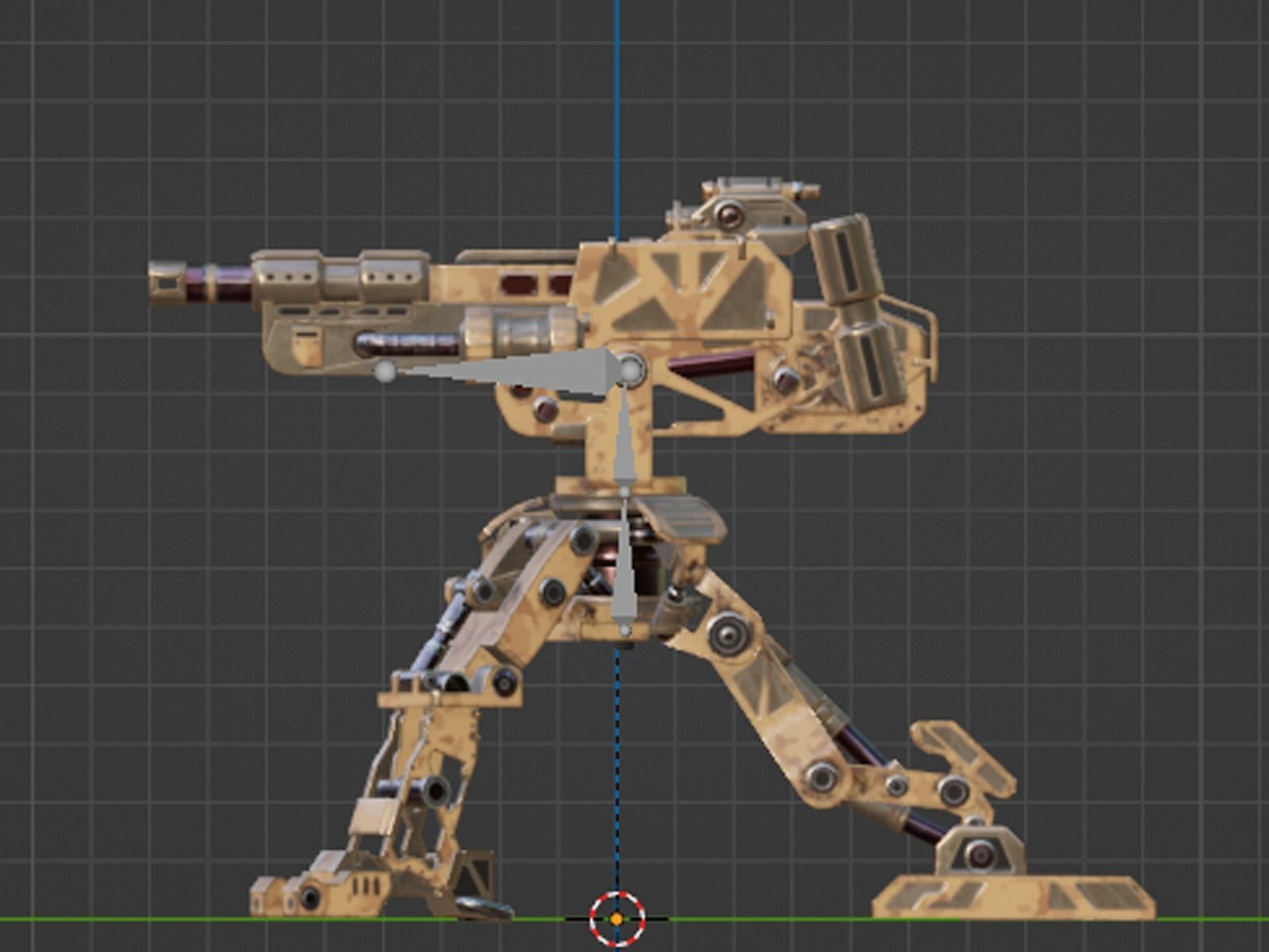 3D model Game ready sentry gun turret Unreal Engine Unity VR / AR / low ...