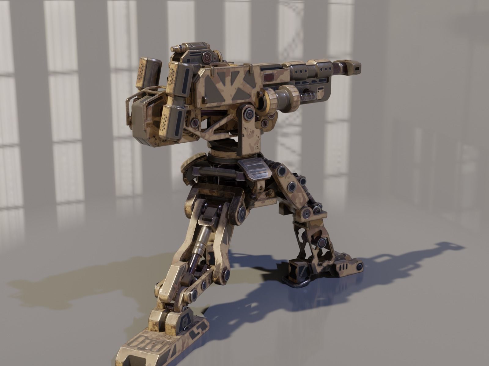 3D model Game ready sentry gun turret Unreal Engine Unity VR / AR / low ...