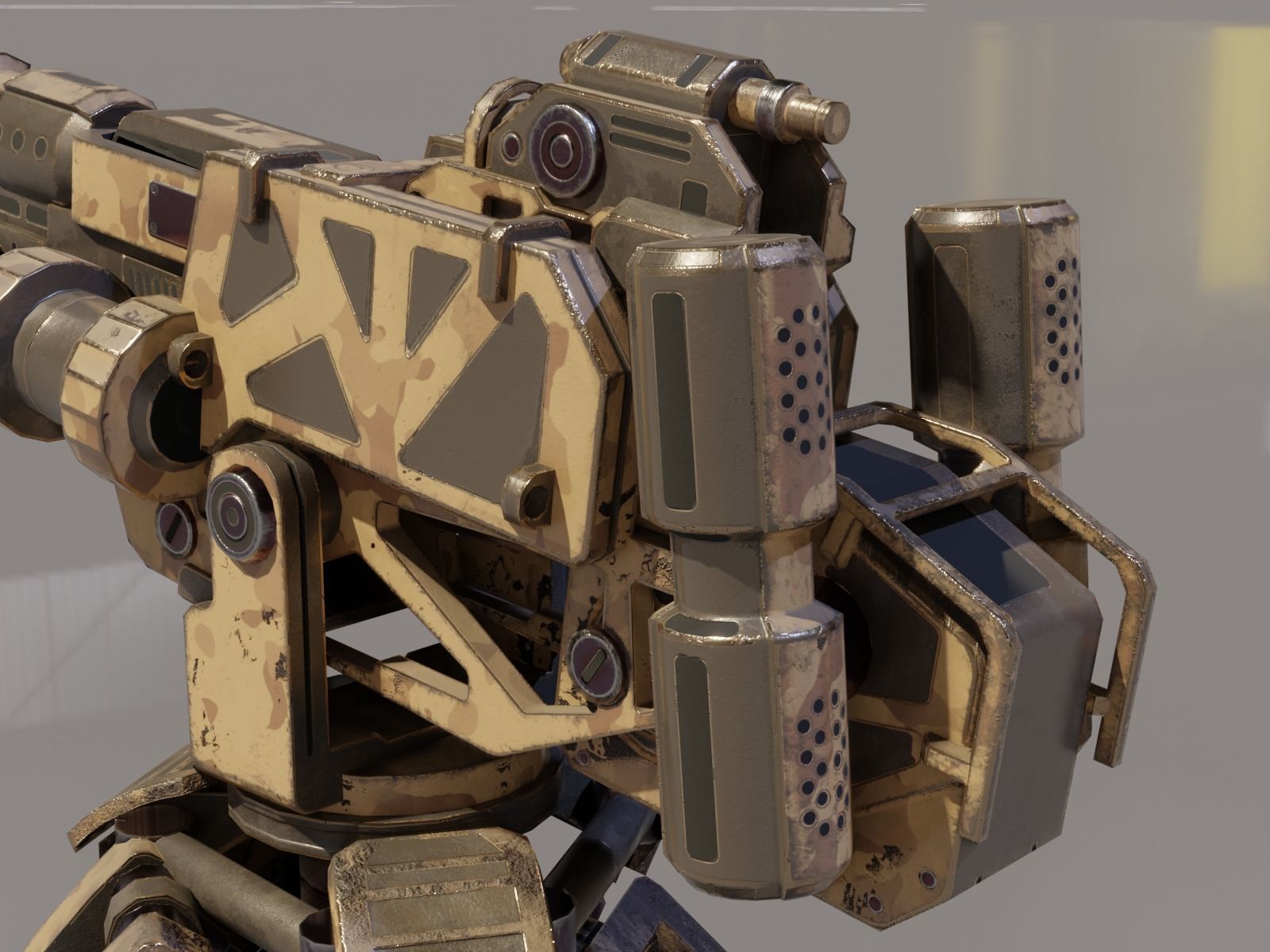 3D model Game ready sentry gun turret Unreal Engine Unity VR / AR / low ...