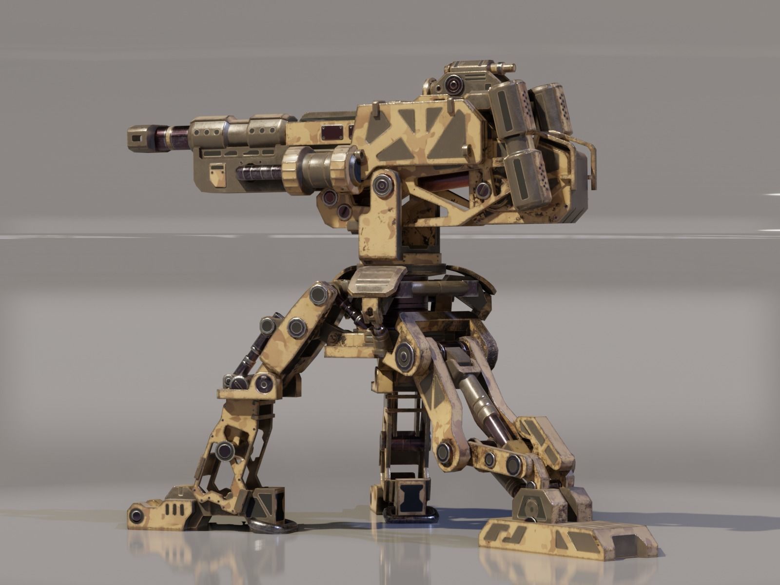 3D model Game ready sentry gun turret Unreal Engine Unity VR / AR / low ...