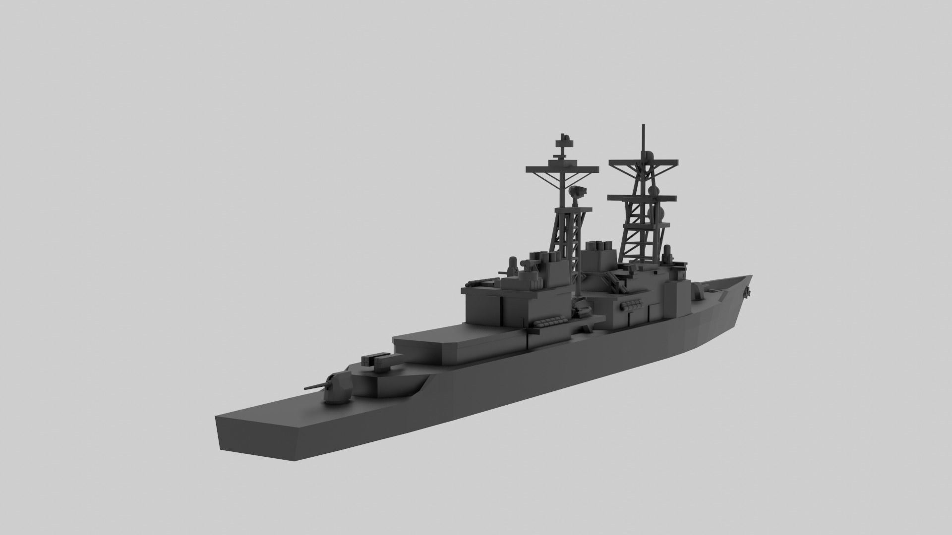 USS Spruance - Model for small scale printing 3D model 3D printable ...