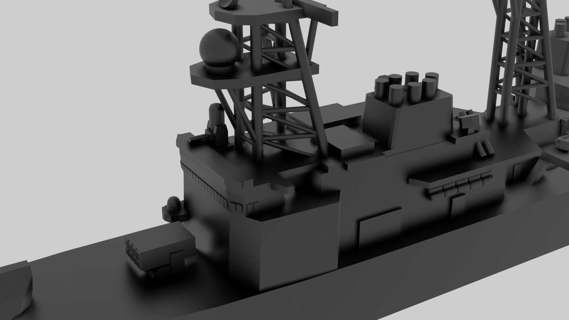 USS Spruance - Model for small scale printing 3D model 3D printable ...