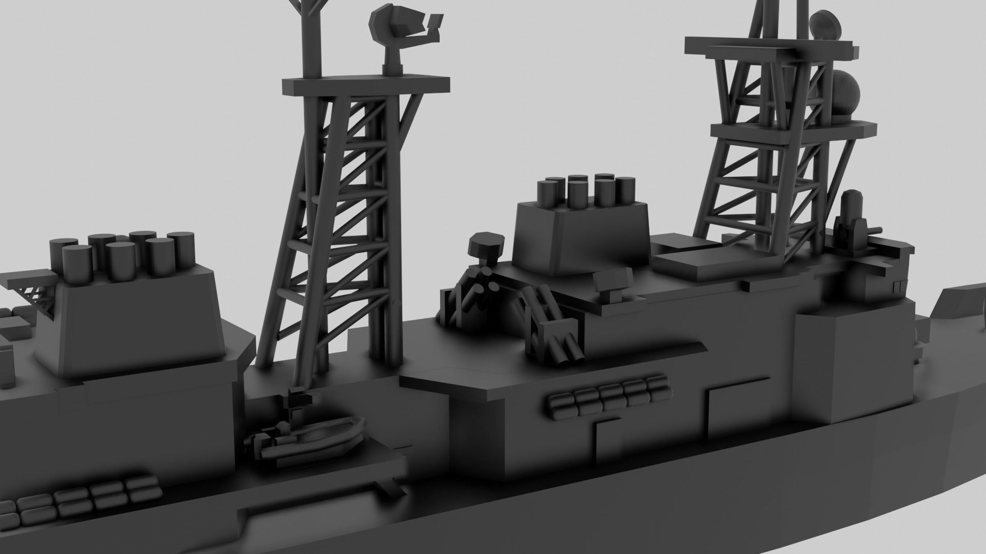 USS Spruance - Model for small scale printing 3D model 3D printable ...