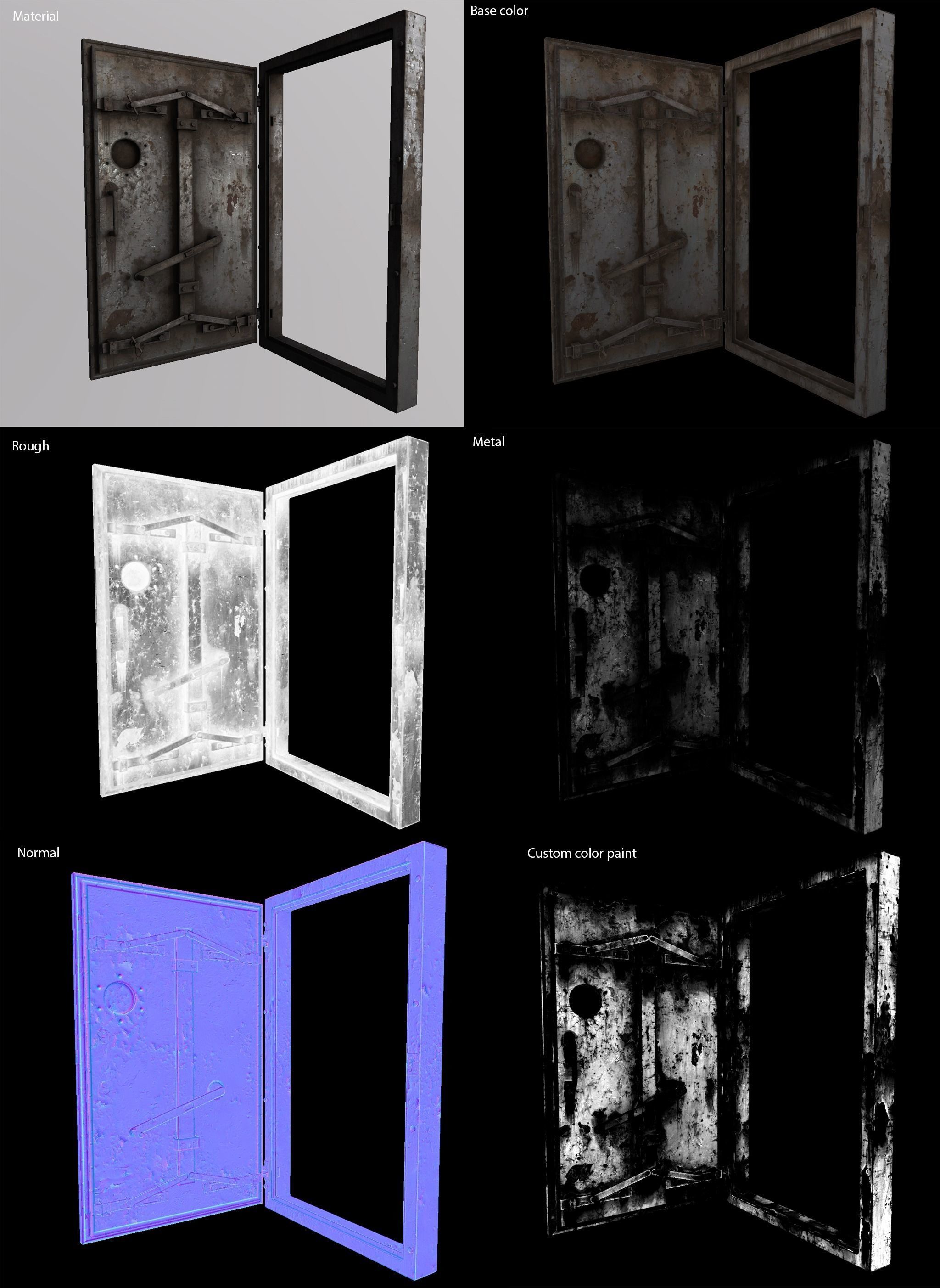 3D model Bunker door Pbr lowpoly bunker gate 01 VR / AR / low-poly ...