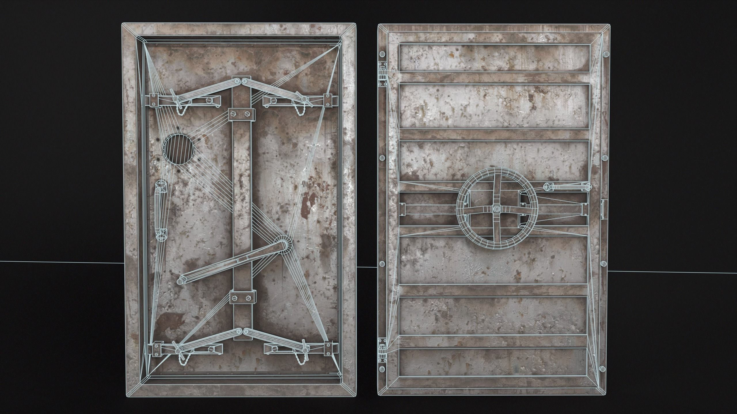 3D model Bunker door Pbr lowpoly bunker gate 01 VR / AR / low-poly ...