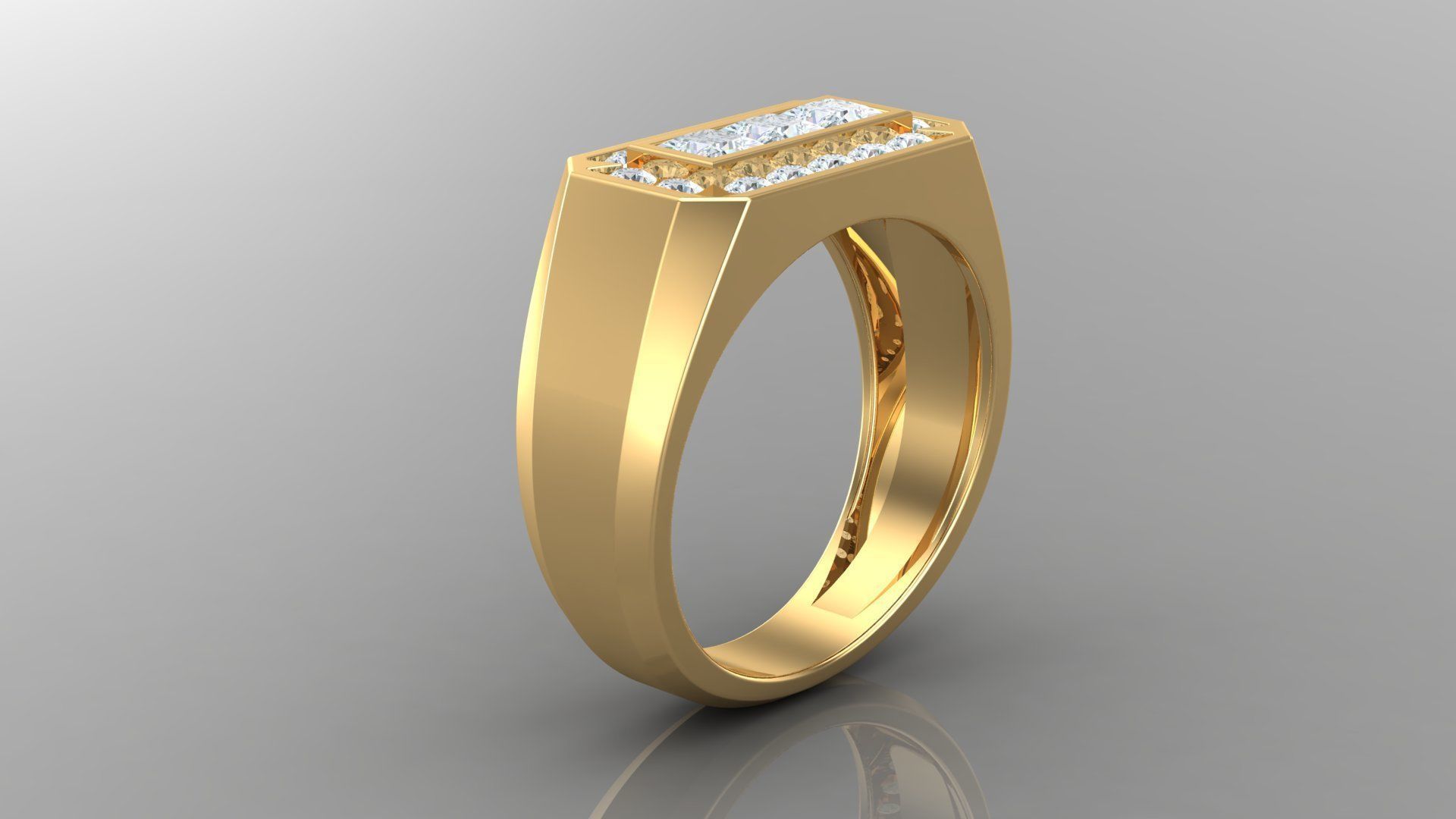 Diamond Man Ring Cad MR 283 3D model 3D printable | CGTrader