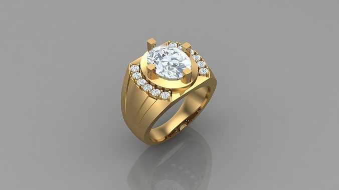 Diamond Man Ring Cad MR 243 3D model 3D printable | CGTrader