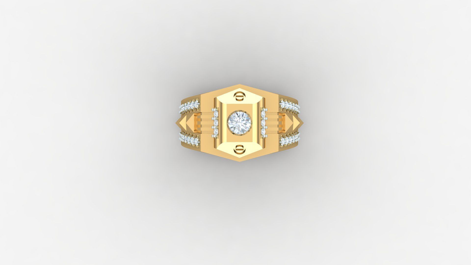 Diamond Man Ring Cad MR 224 3D model 3D printable | CGTrader