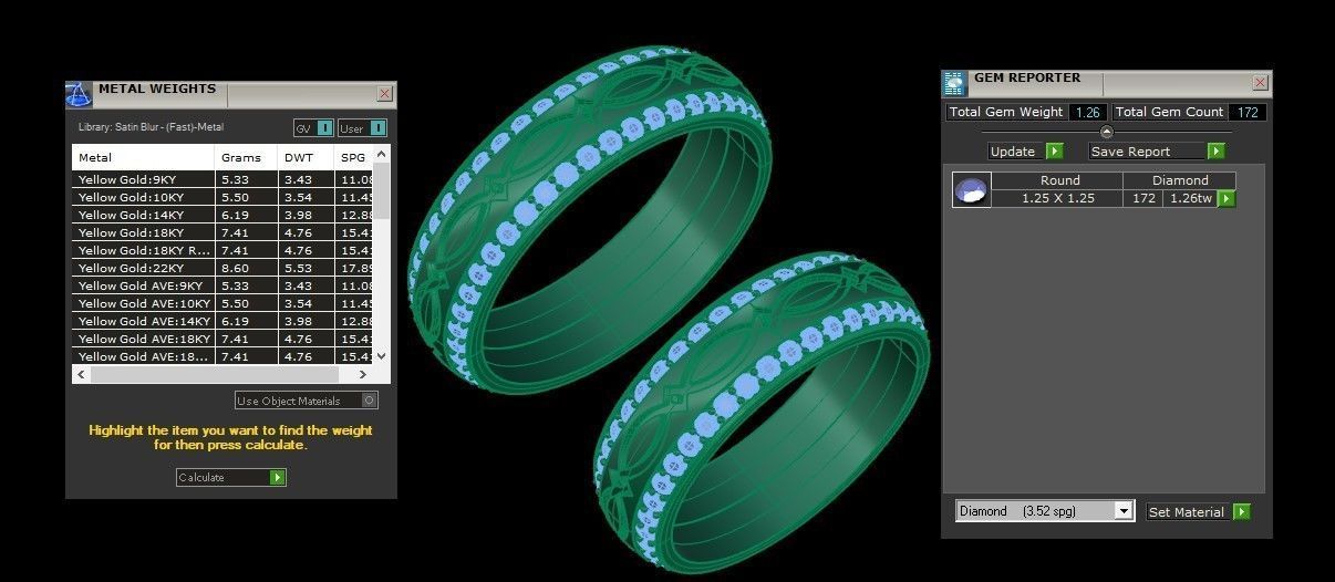 Diamond Couple Ring Cad MR 213 3D model 3D printable | CGTrader