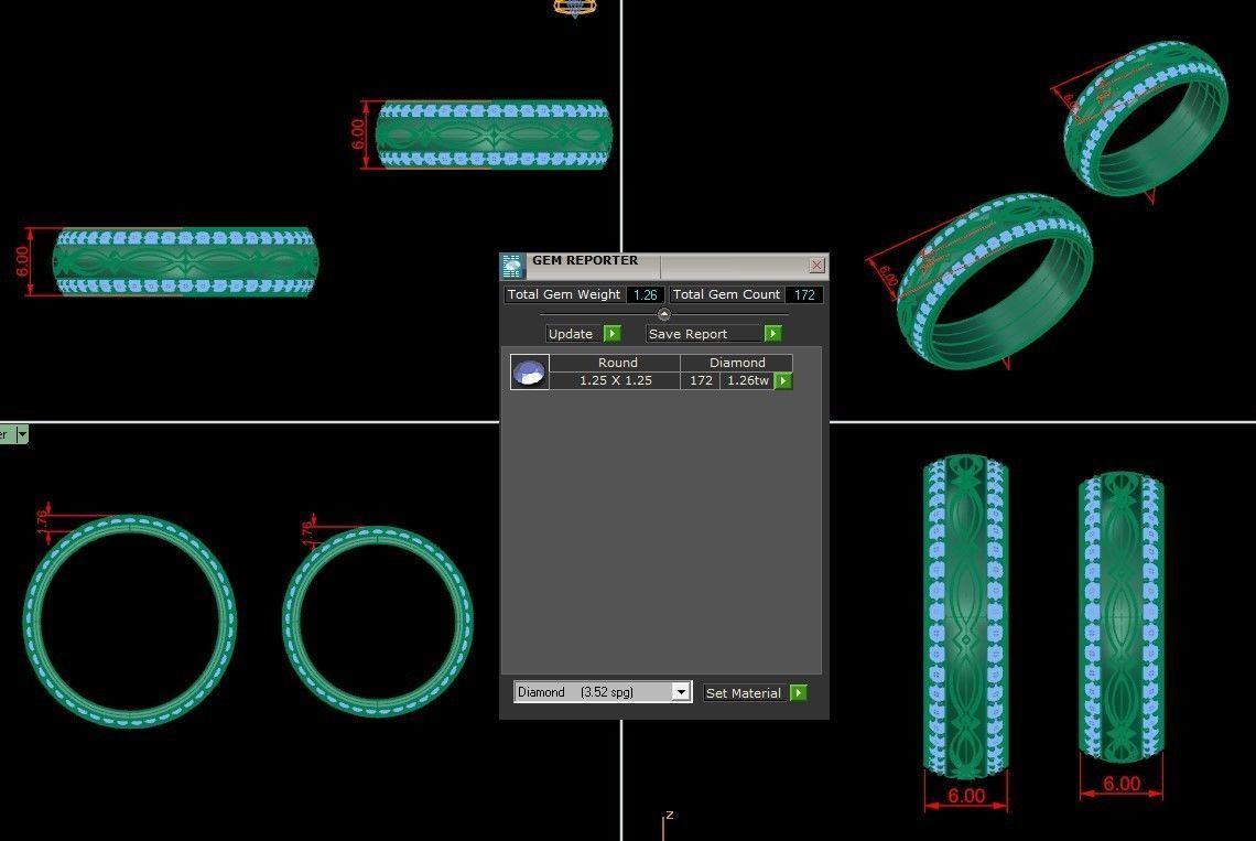 Diamond Couple Ring Cad MR 213 3D model 3D printable | CGTrader
