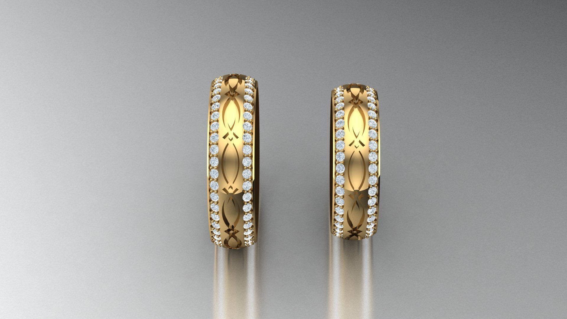 Diamond Couple Ring Cad MR 213 3D model 3D printable | CGTrader