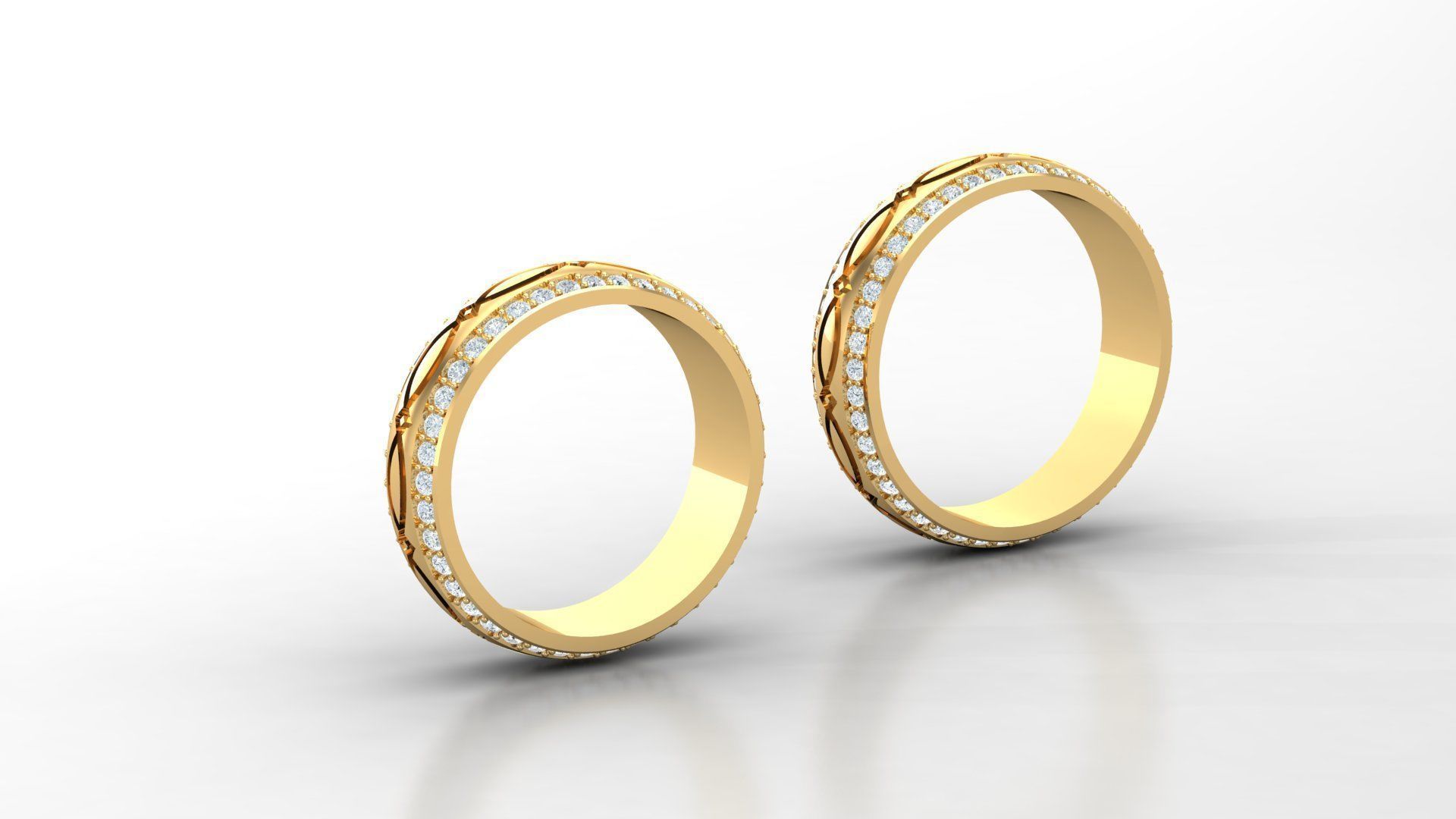 Diamond Couple Ring Cad MR 213 3D model 3D printable | CGTrader