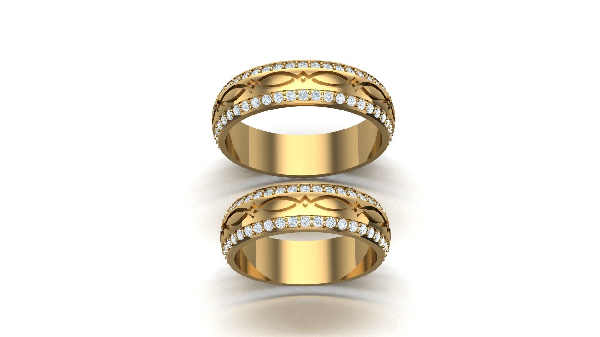 Diamond Couple Ring Cad MR 213 3D model 3D printable | CGTrader