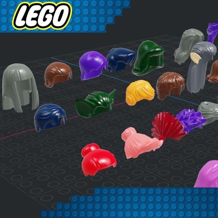 Lego - Minifigures Hair 3D model 3D printable | CGTrader