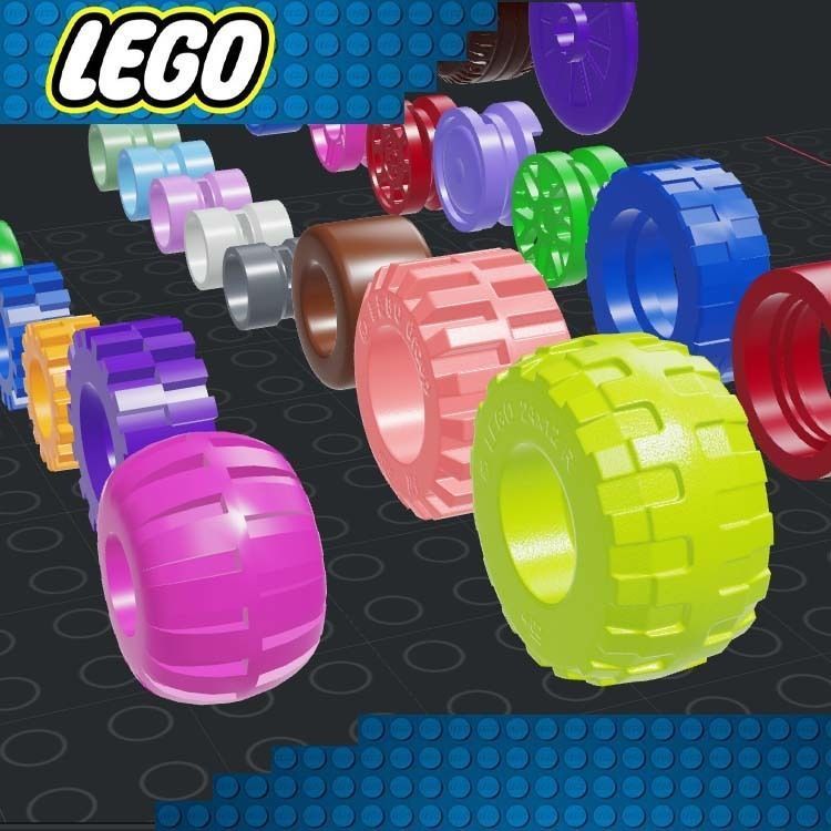 Lego - Tire Wheel 3D model 3D printable | CGTrader