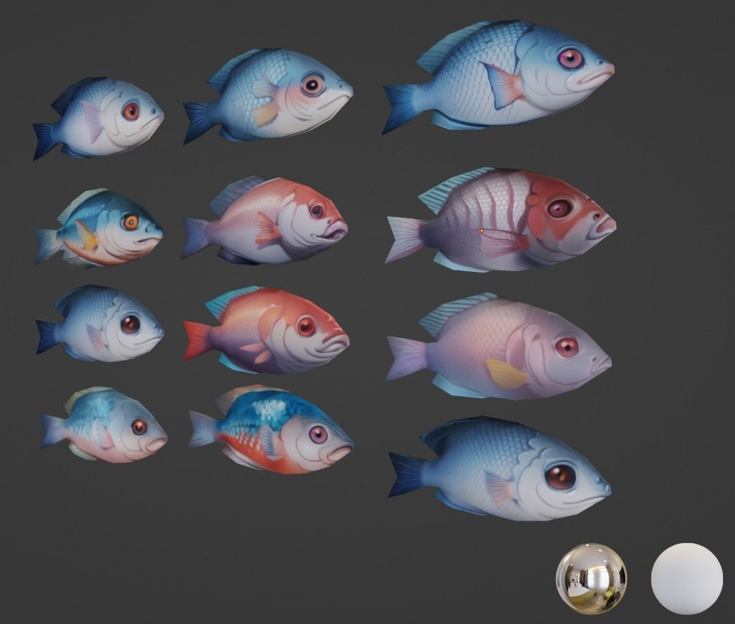 3D model Stylized Fishes- Ai painted VR / AR / low-poly | CGTrader