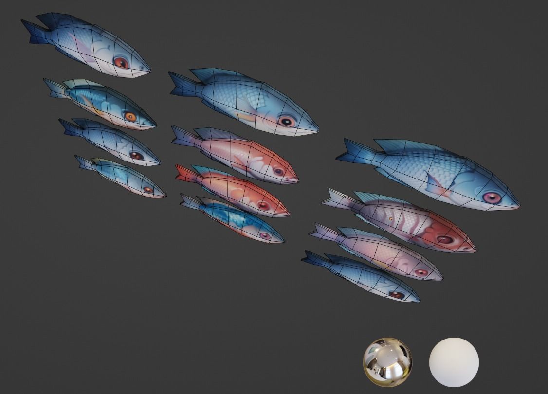 3D model Stylized Fishes- Ai painted VR / AR / low-poly | CGTrader