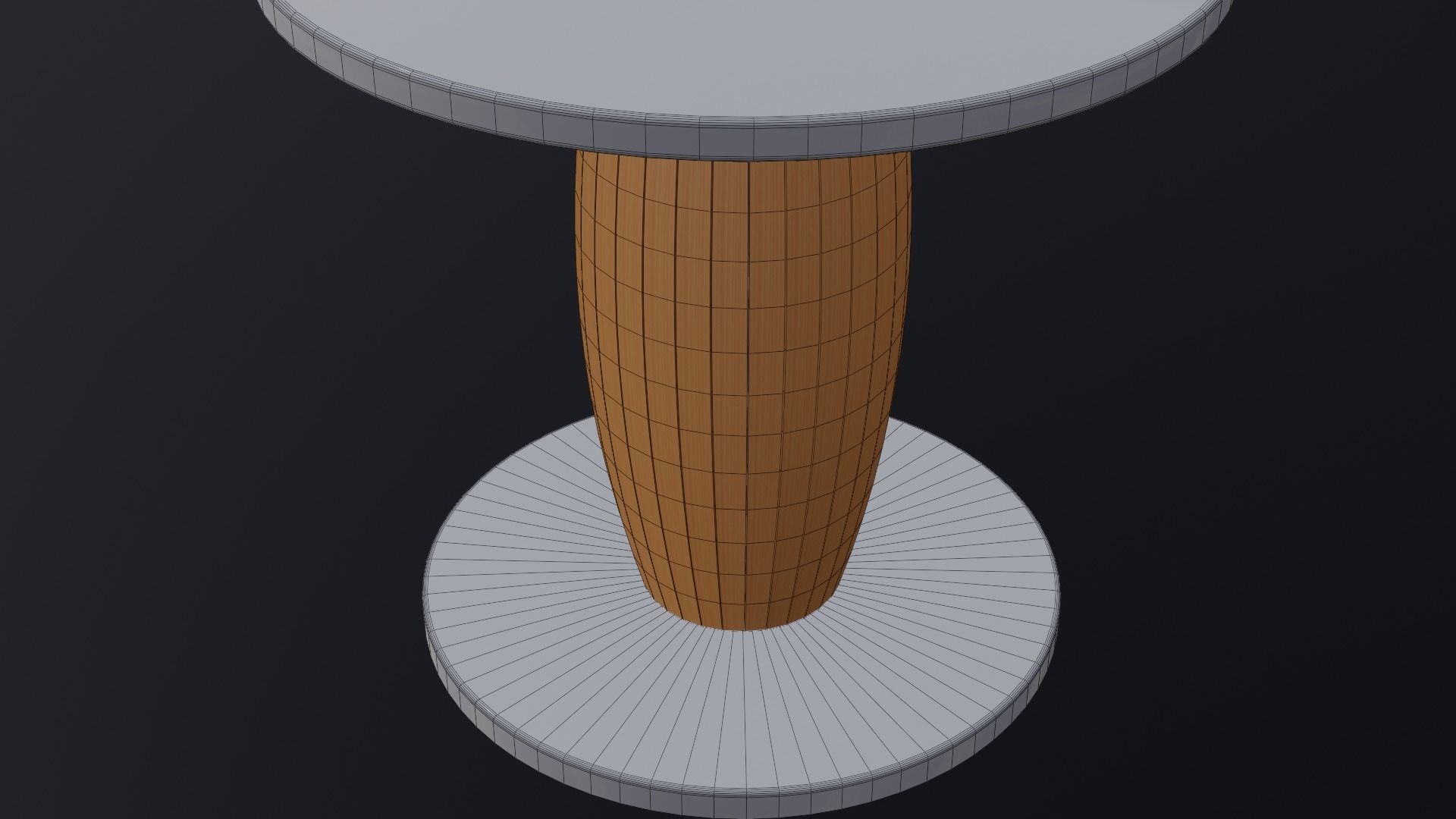 Mid-century Modern Round Table with Convex Pole free 3D model | CGTrader