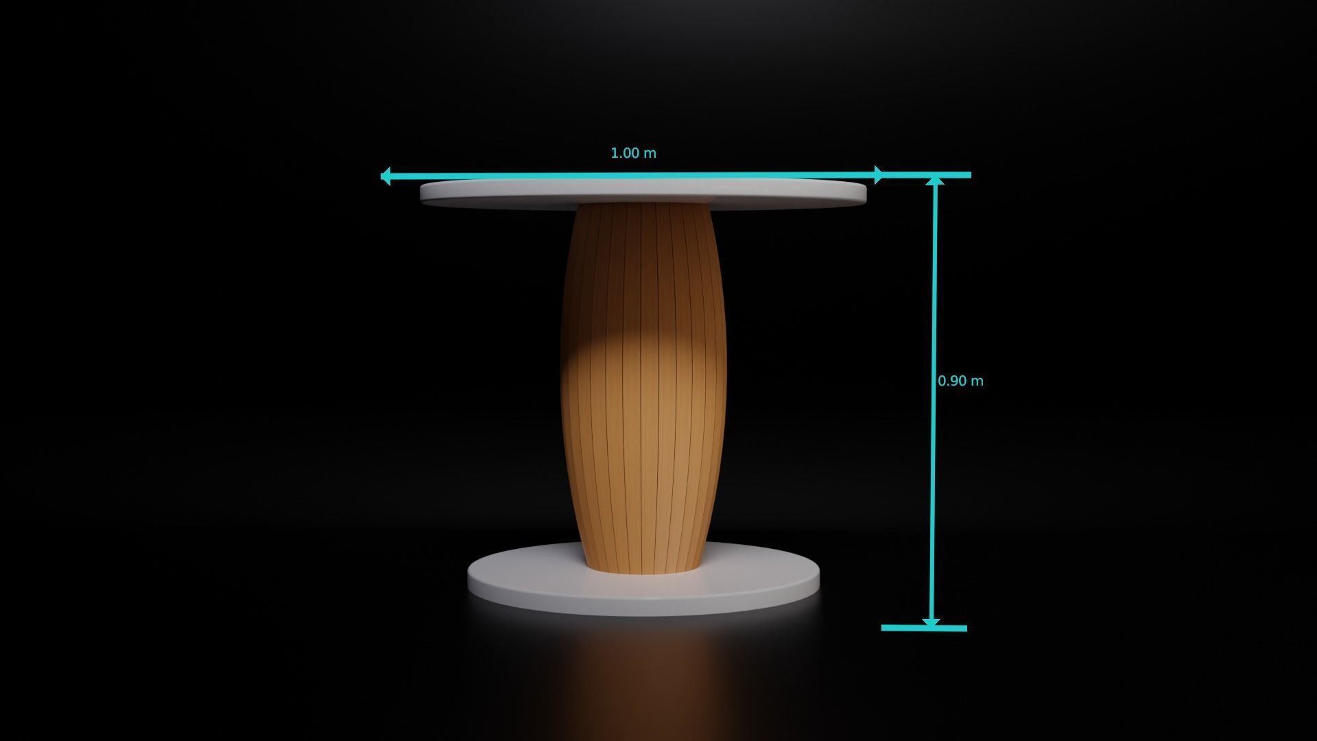 Mid-century Modern Round Table with Convex Pole free 3D model | CGTrader