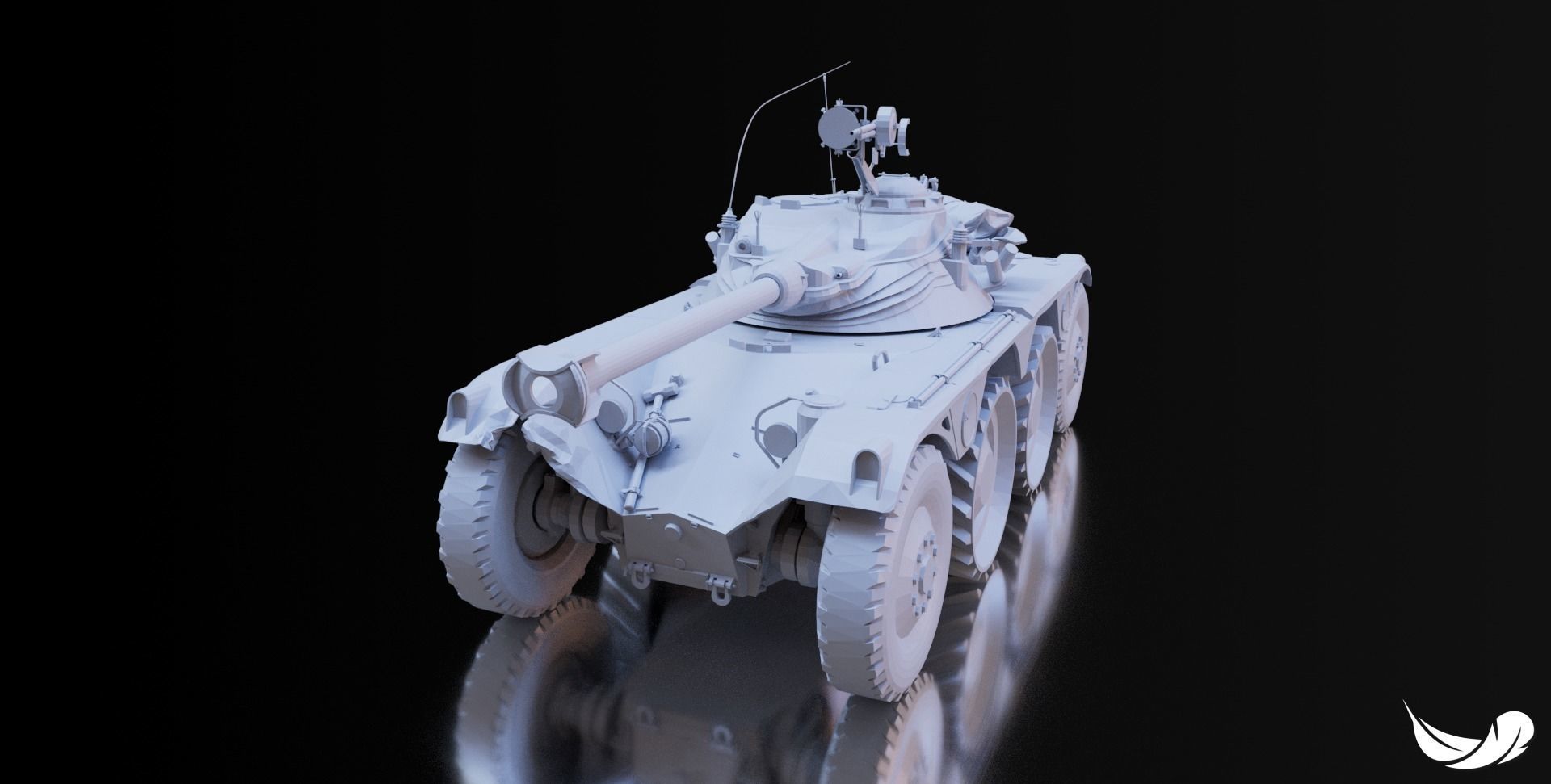 PANHARD-EBR-90 TANK - 1-35 - 1-50 - 1-72 3D model 3D printable | CGTrader