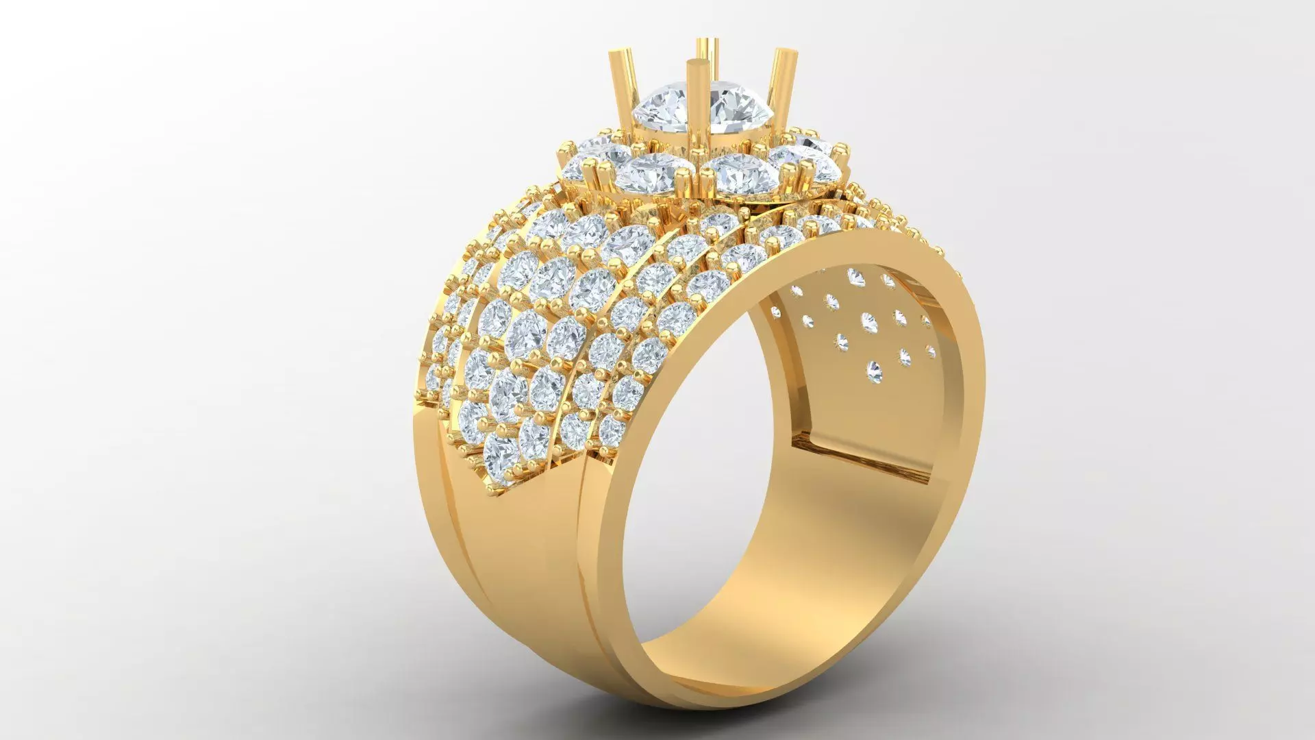 Diamond Man Ring Cad MR 118 3D model 3D printable | CGTrader