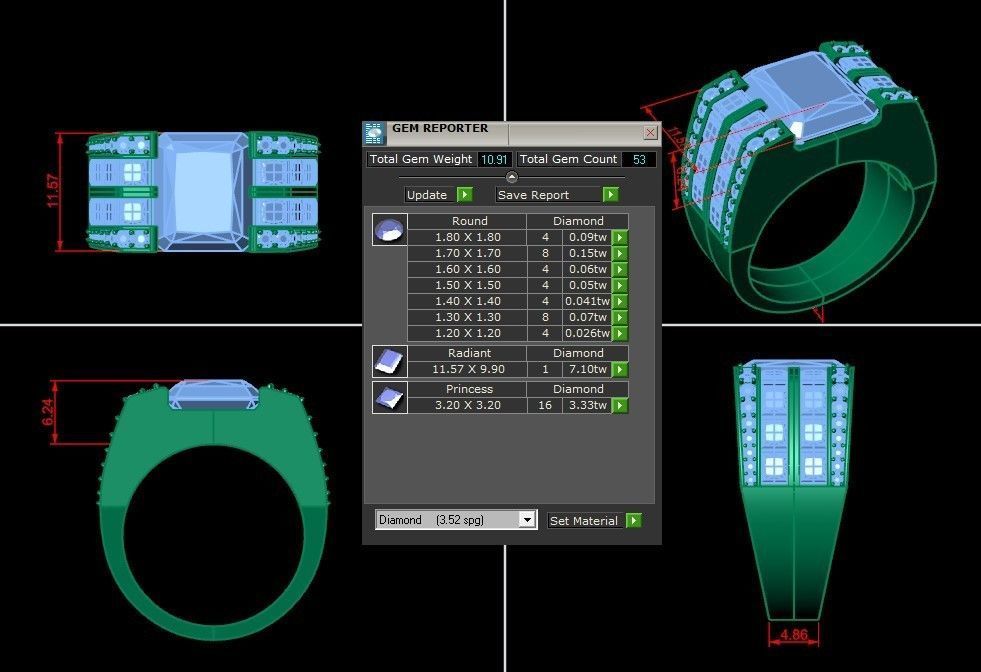 Diamond Man Ring Cad MR 100 3D model 3D printable | CGTrader